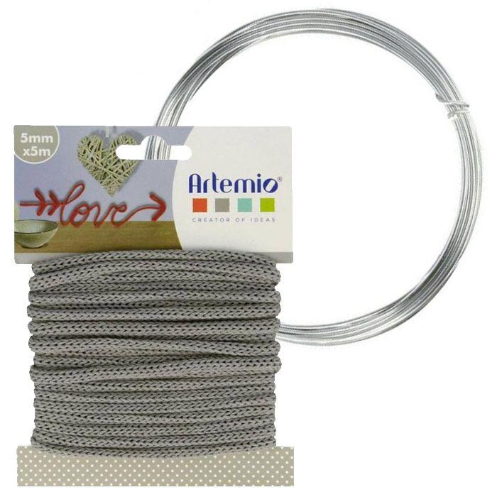 Filato per maglieria grigio 5 mm x 5 m + filo di alluminio | Leroy Merlin