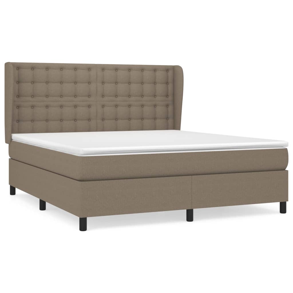 Cama box spring con colchón tela gris taupe 160x200 cm | Leroy Merlin
