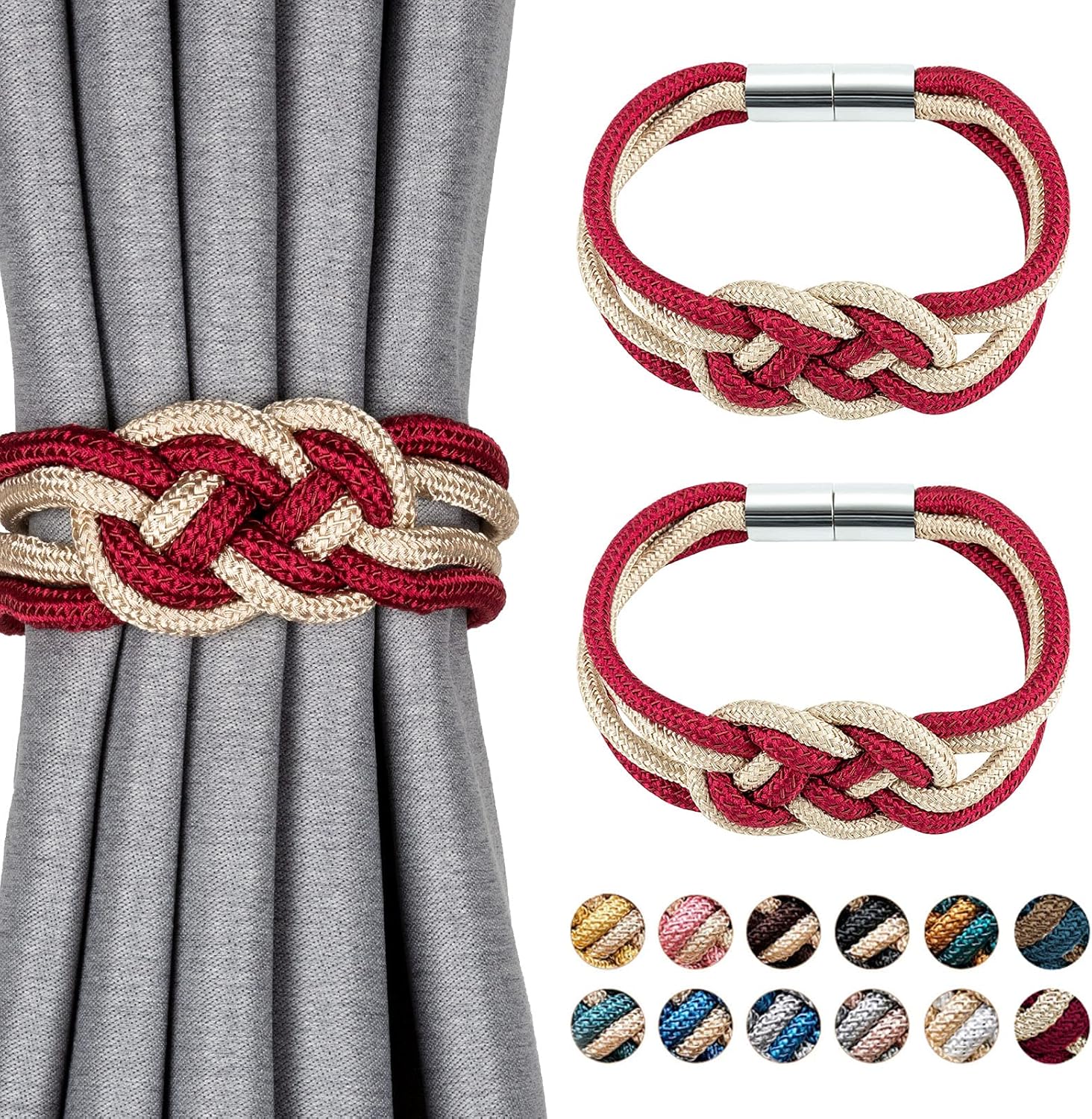 Lot de 2 attaches de rideaux magnétiques de style nordique, décoratives ...