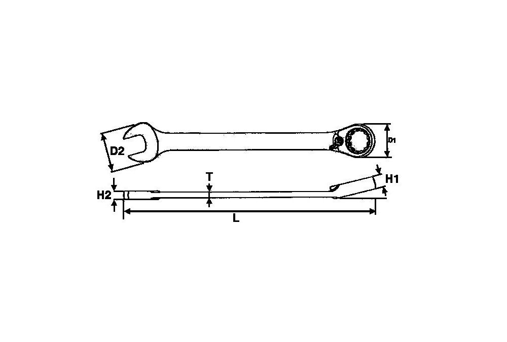 Clé mixte type racagnac Teng Tools 600522R | Leroy Merlin