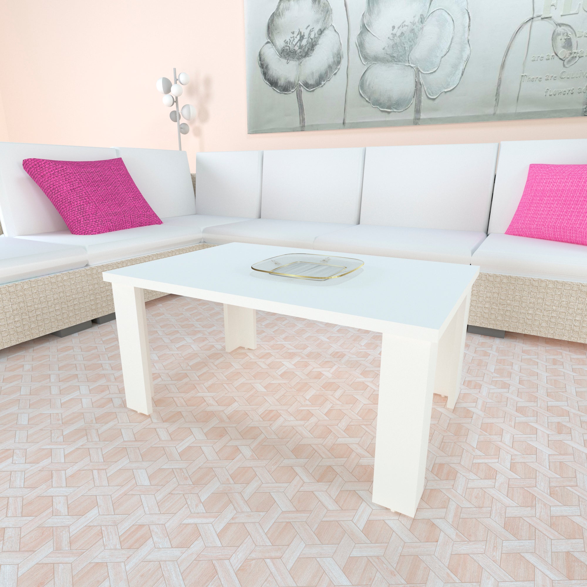 Henor table basse de salon en Bois 90 x 60 x44 cm. table d’appoint ...