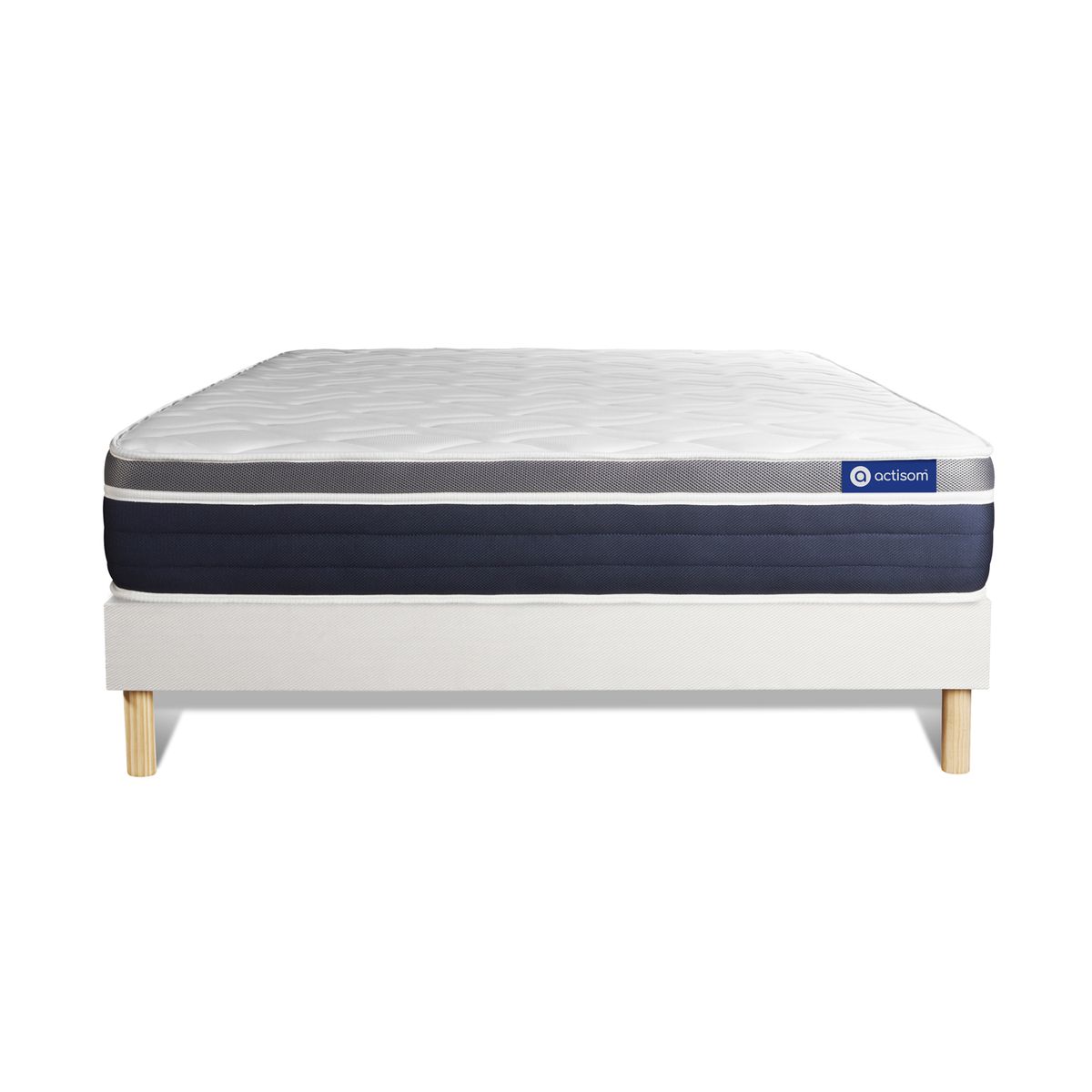 Ensemble matelas 120 x 200 cm Actilatex confort - Latex et mémoire de forme - Ep : 26 cm - Mi ...