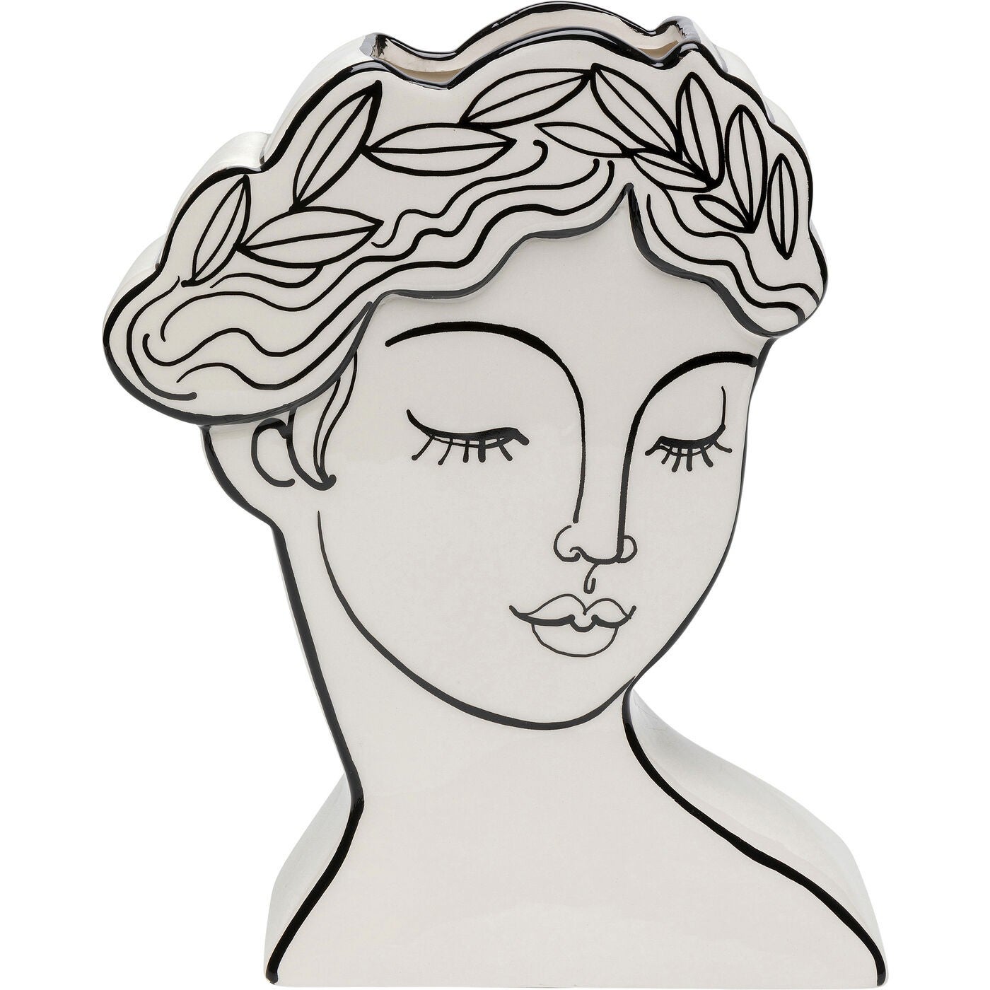 Vase Favola femme buste blanc et noir Kare Design | Leroy Merlin