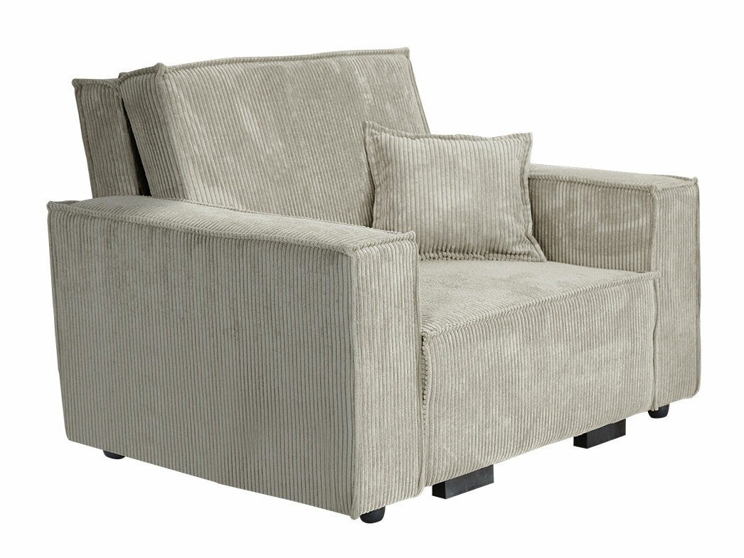 Fauteuil Columbus 180, Brun clair, 85x123x98cm, Tapisserie, Pieds: Bois ...