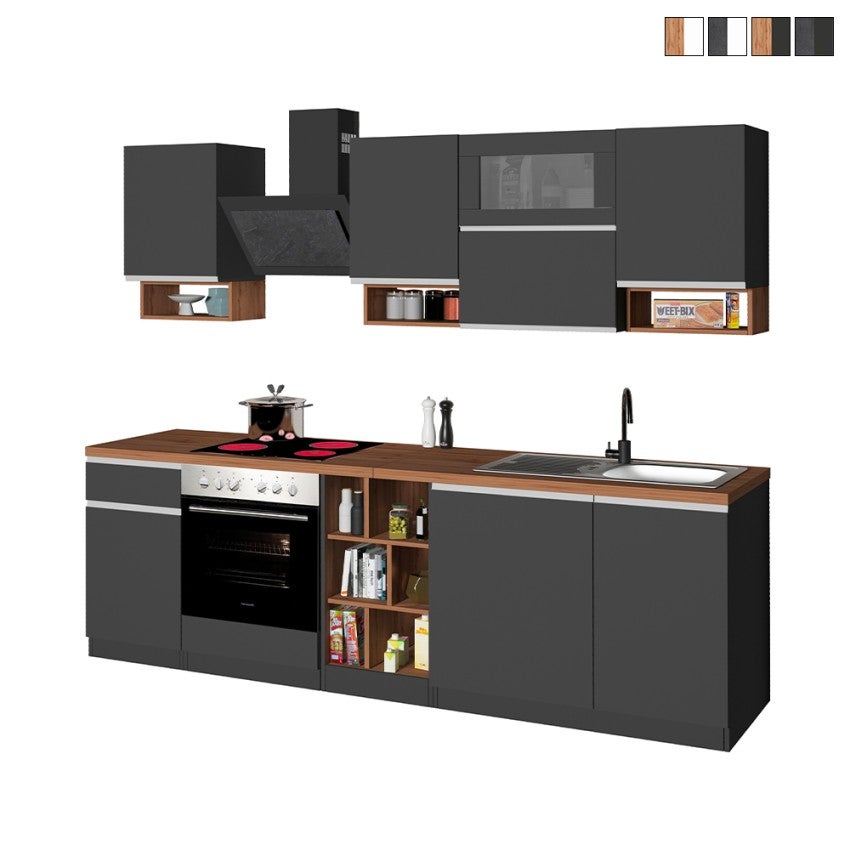 Cocina completa modular diseño lineal estilo moderno 256cm Essence ...