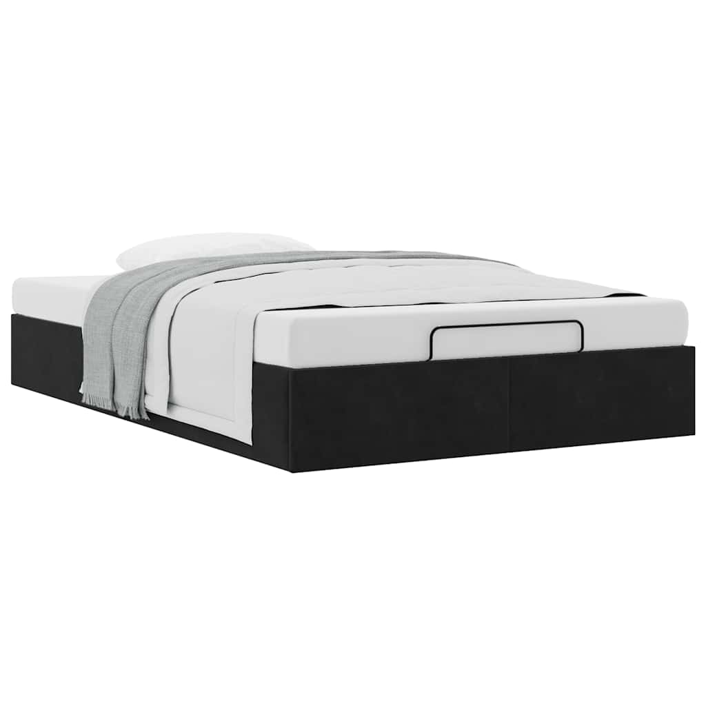 Lit double，Lit adulte，Cadre de lit ottoman sans matelas noir 120x190 cm ...