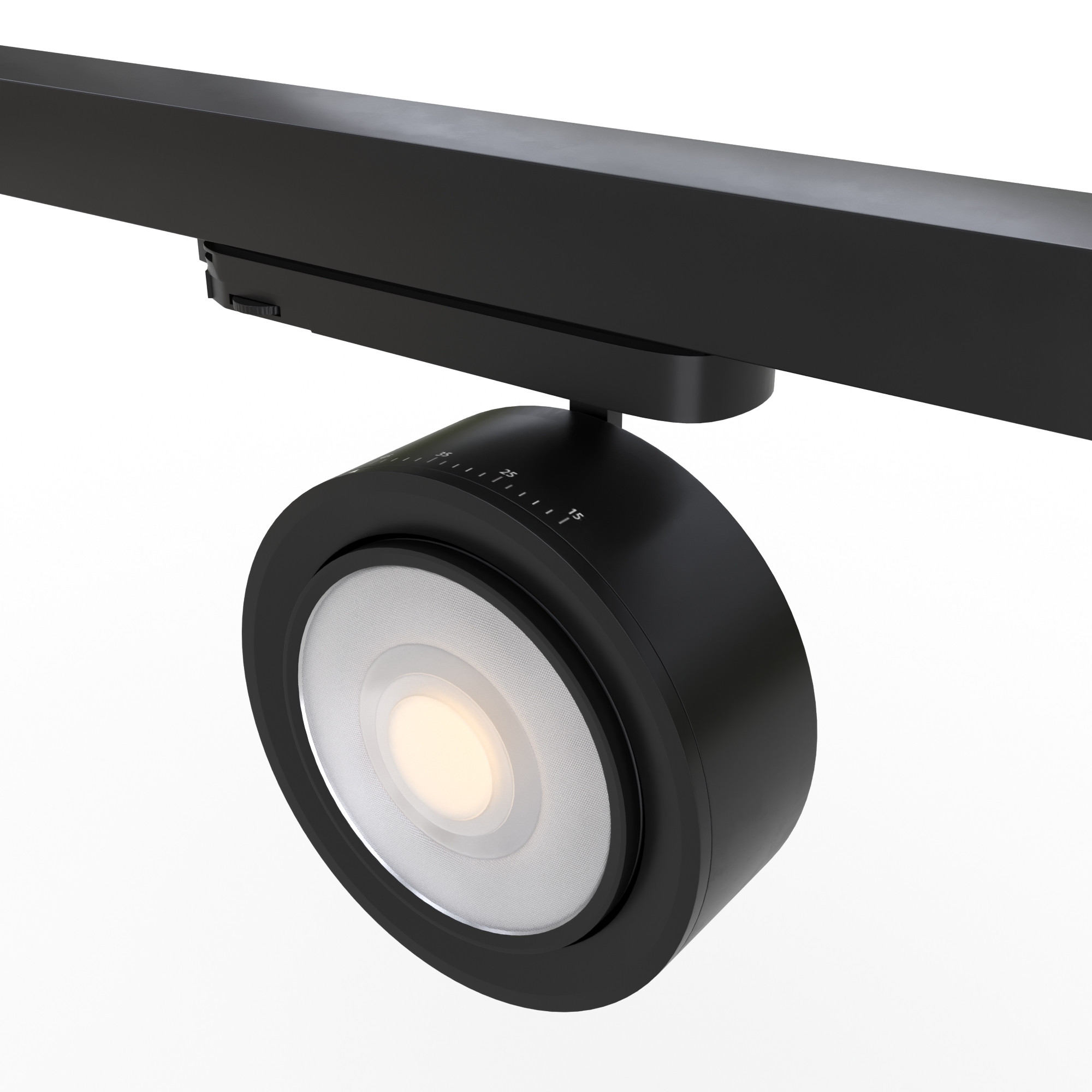 Projecteur LED circulaire pour rail triphasé 35W - ZOOM 15º- 45º ...
