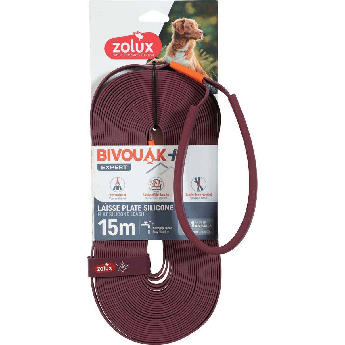Longe plate en silicone rouge Bivouak 15 m Zolux | Leroy Merlin