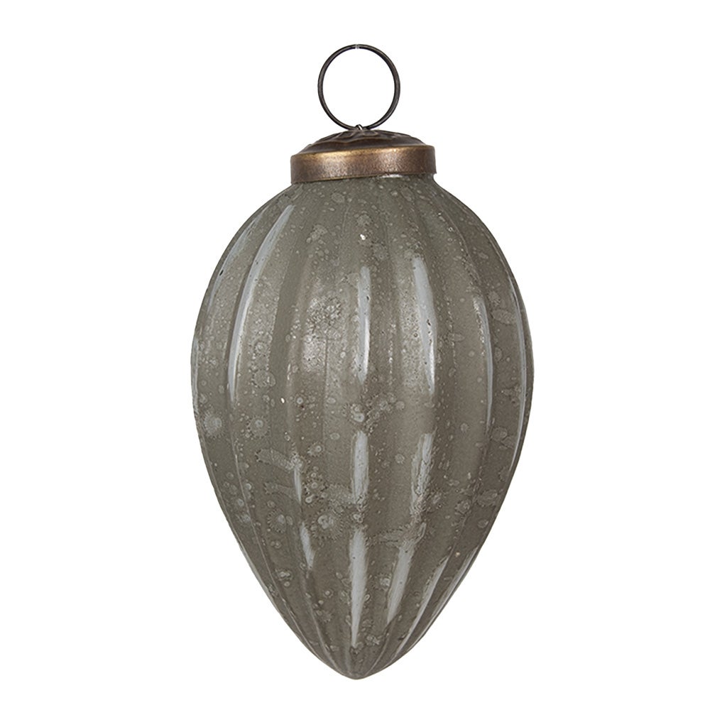 Clayre & Eef Boule de Noël Ø 7x11 cm Gris | Leroy Merlin