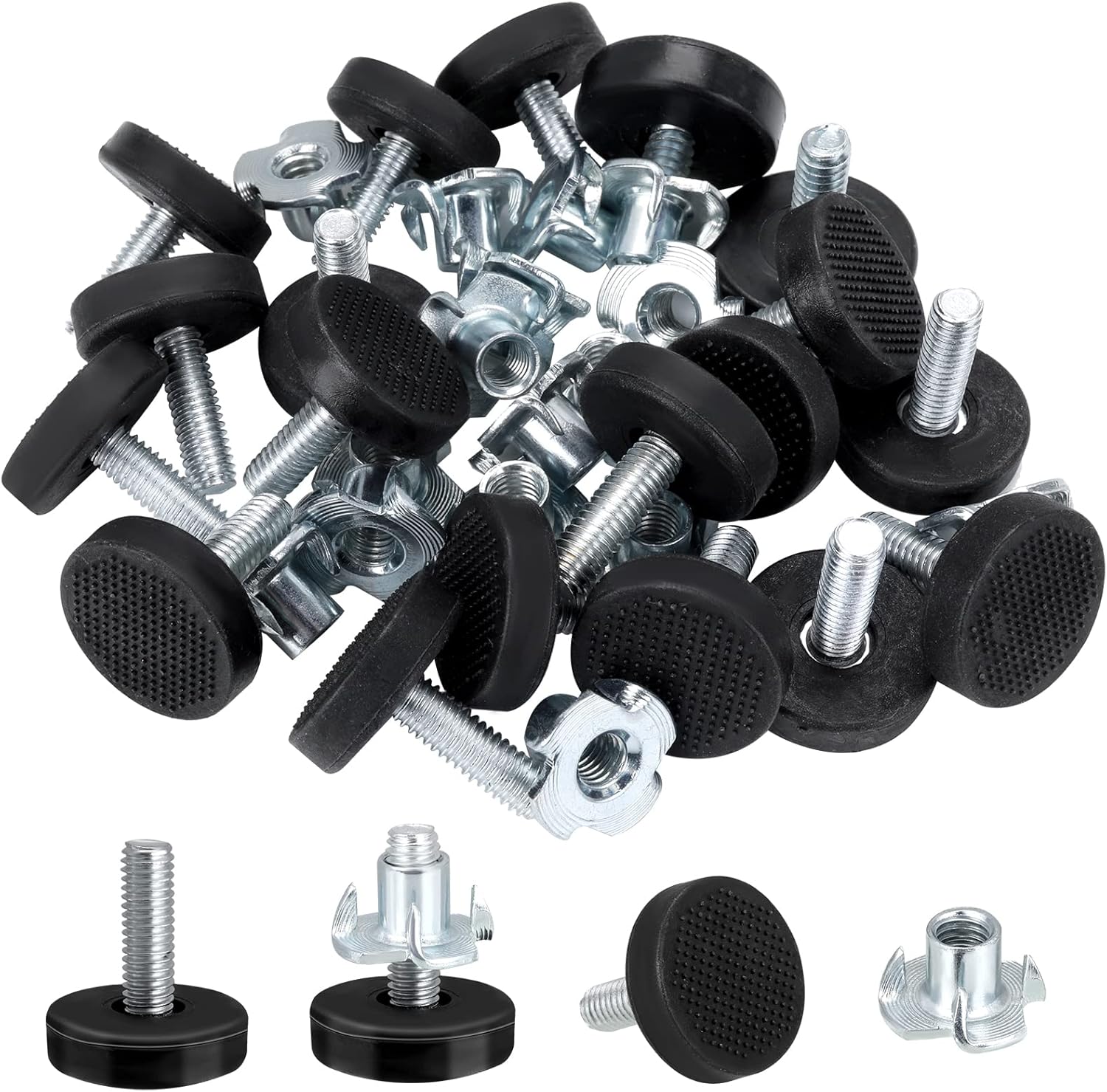 Lot de 16 pieds de nivellement réglables en hauteur - Filetage M6 ...