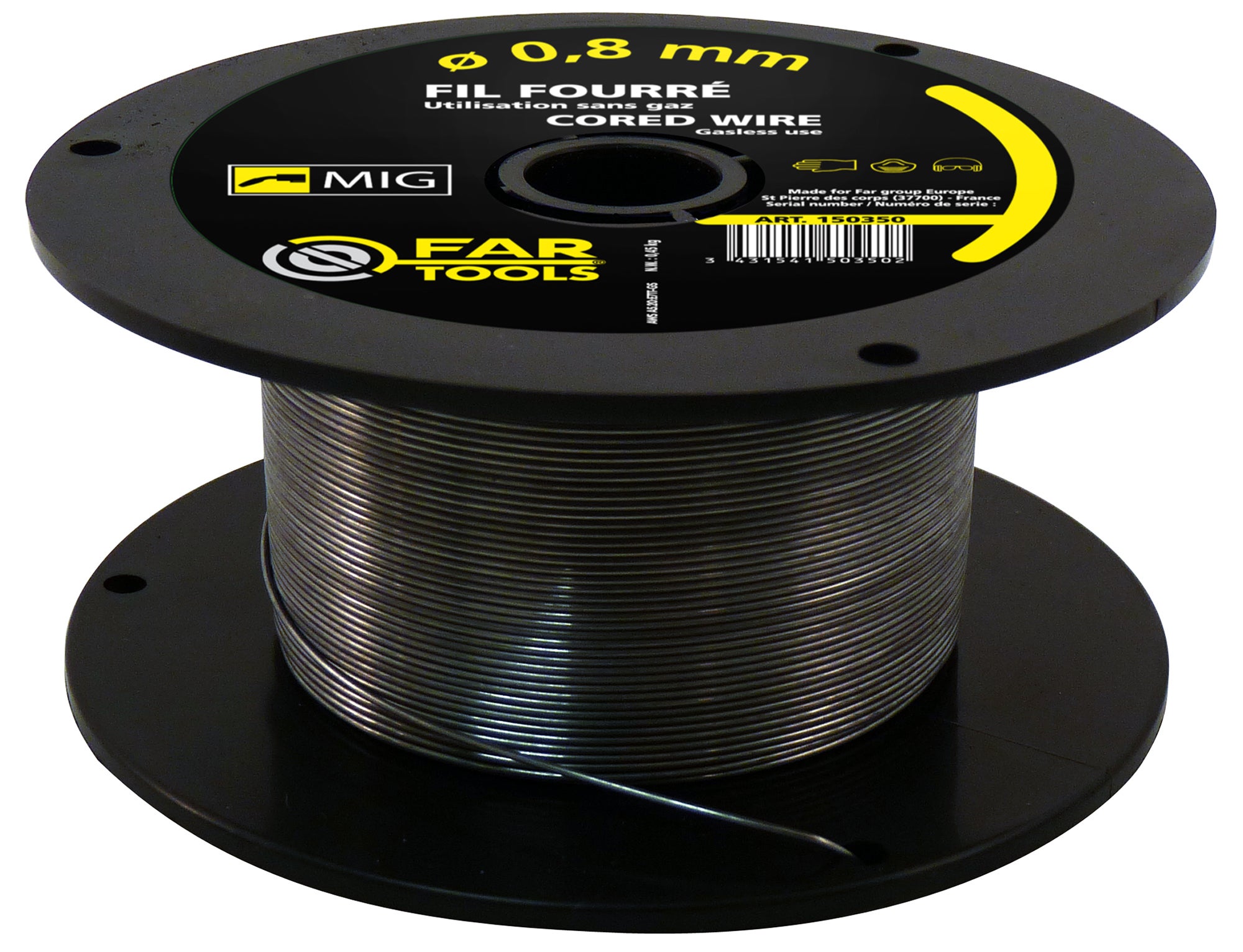 Bobine fil à souder 0,8mm MIG sans gaz - FARTOOLS - 150350 | Bricoman