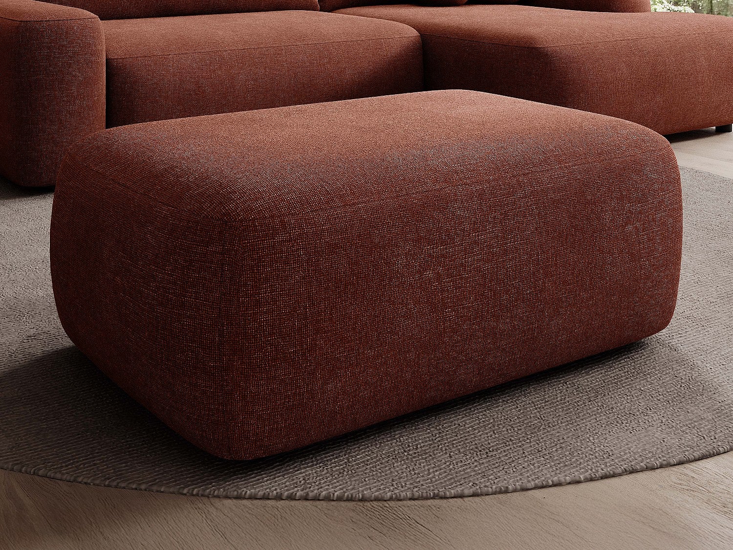 Pouf en tissu texturé terracotta DAVISO | Leroy Merlin