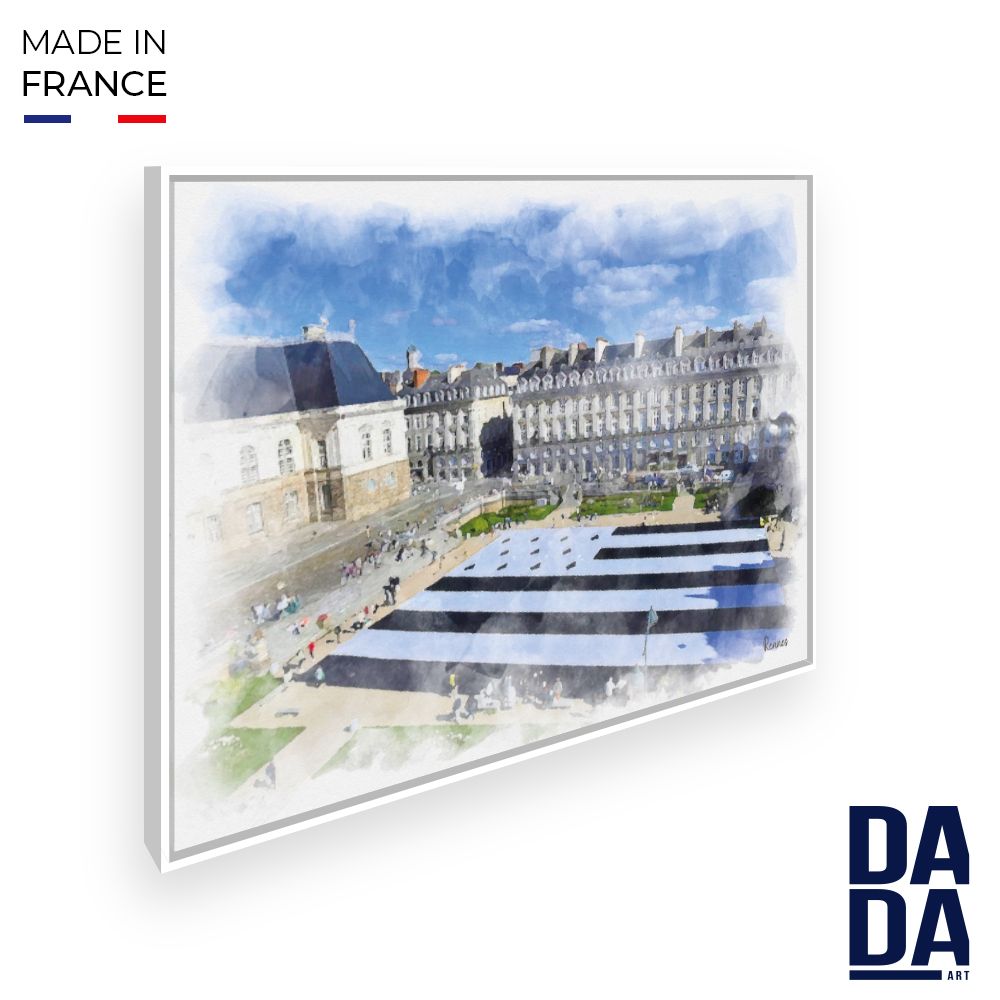 Tableau Place de Rennes / 45x60cm / Cadre Blanc / Fabriqué en France ...