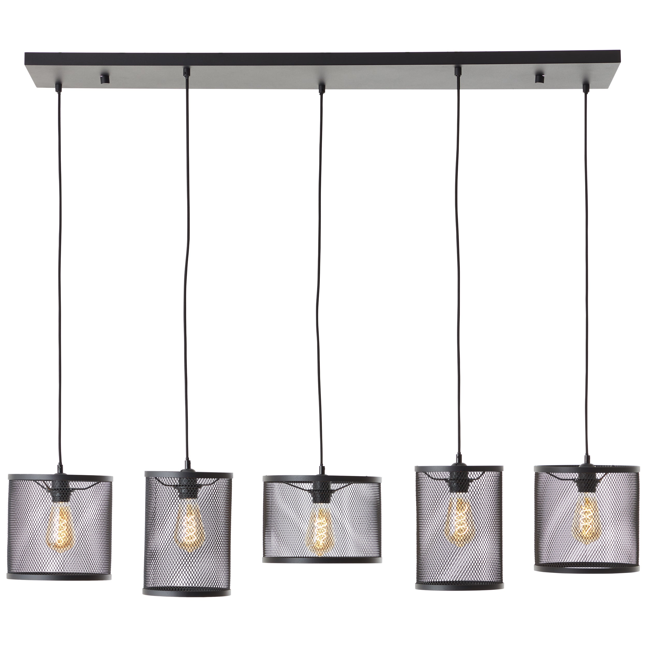 Brilliant lamp Maze suspension 5 lampes rangée noir métal noir 5x A60 ...