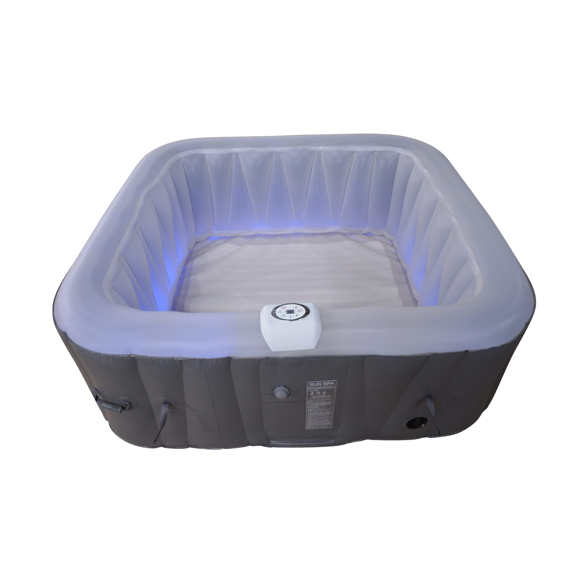 Spa gonflable 4 places carré - Sunspa - Bandeau LED inclus - Dimensions ...