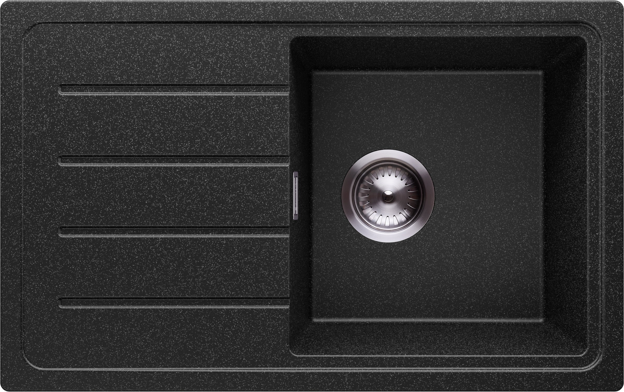 Evier Cuisine en Granit Graphite 70x44cm, Lavabo 1 bac + Kit de Vidage ...