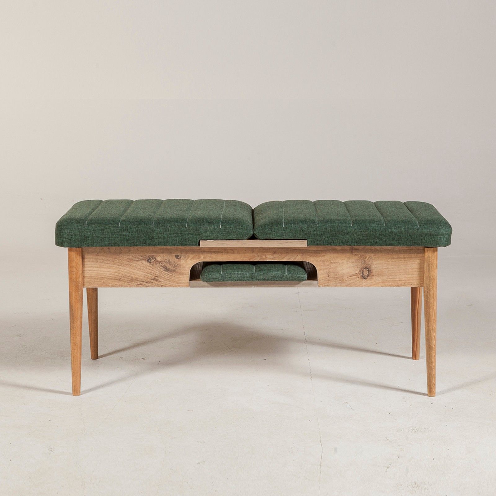 Banc capitonné Scamnum Bois Bois et Vert militaire | Leroy Merlin