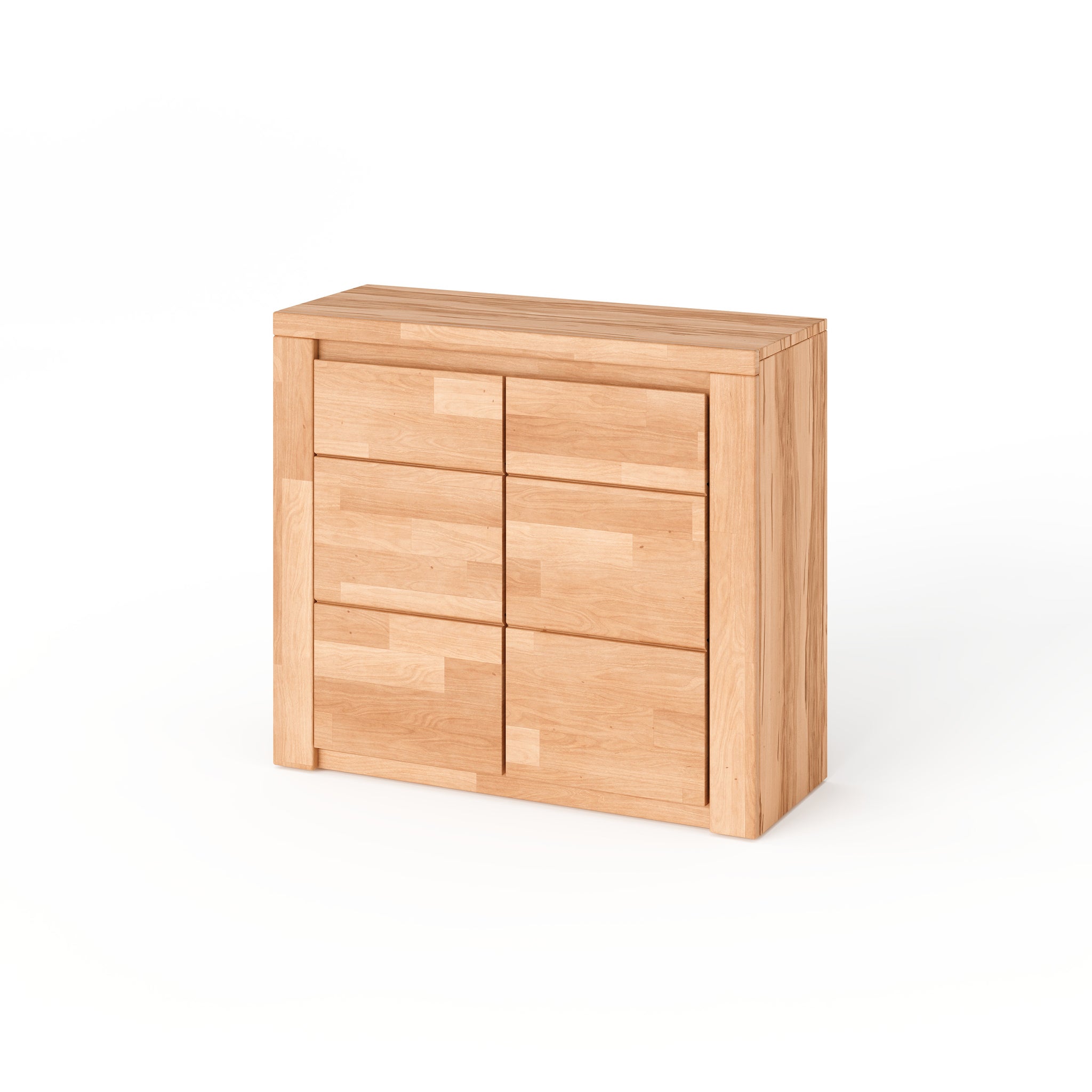 Commode classique Leon en bois de hêtre avec deux portes, 90x80cm ...