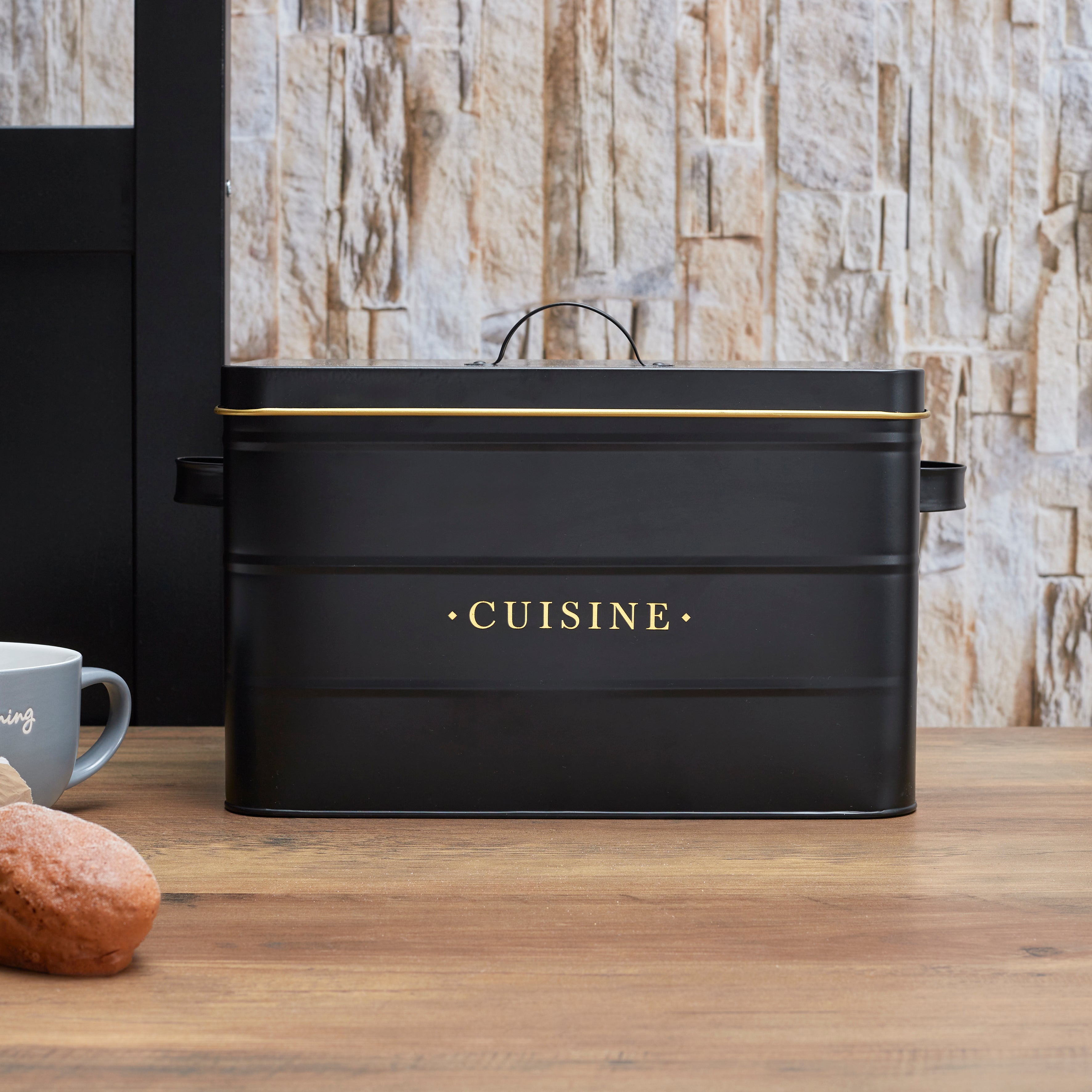 Boîte Métal - Cook Concept - élégante - Noir Et Or - H21 X L33 X P21 Cm ...