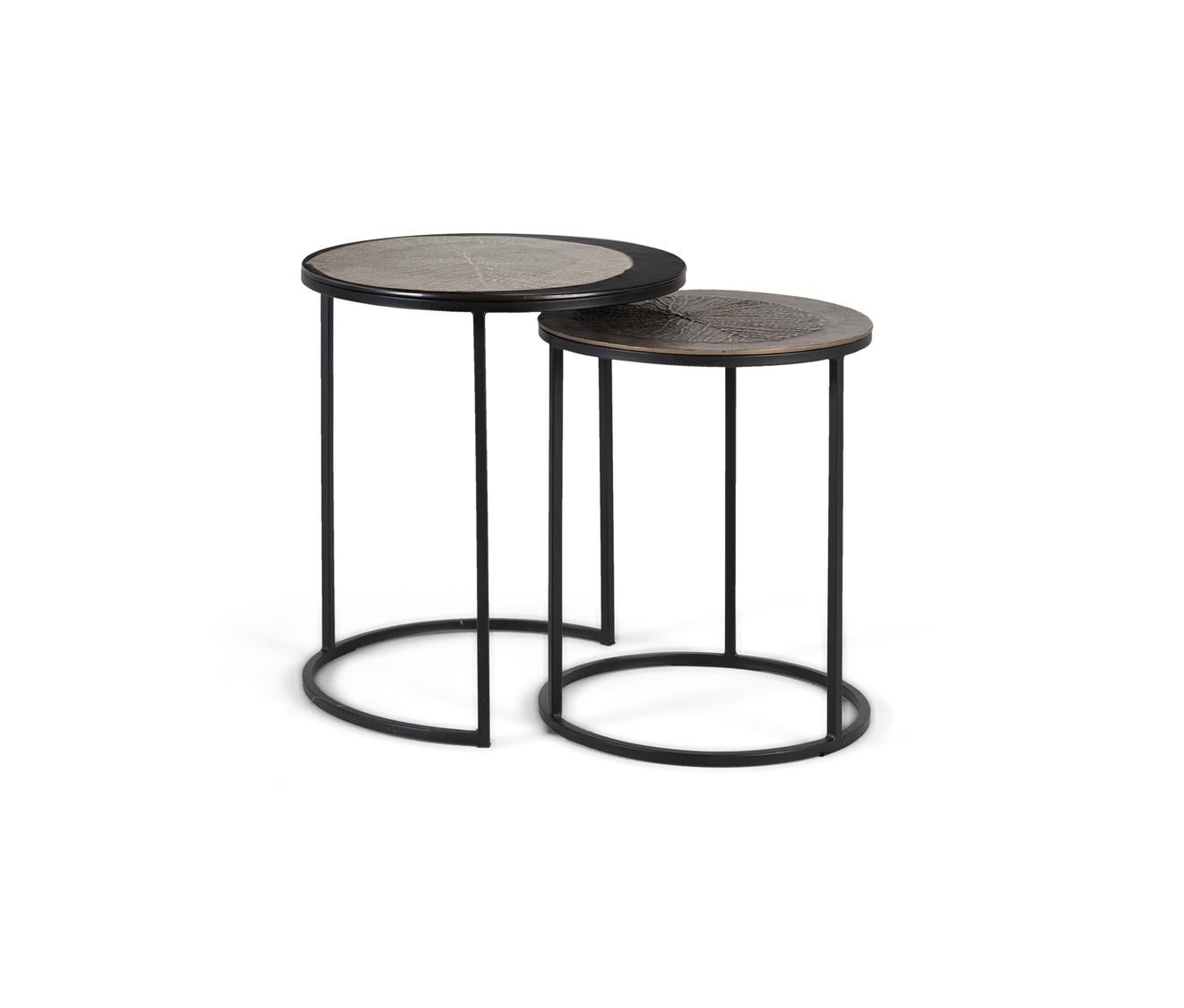 Set de deux tables d'angle rondes avec plateau en métal | Leroy Merlin
