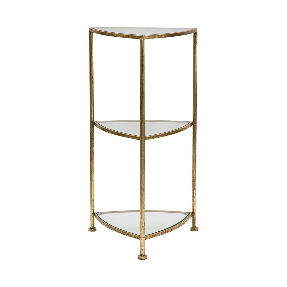 Table d'angle 3 niveaux en métal doré et verre Triangle M | Leroy Merlin