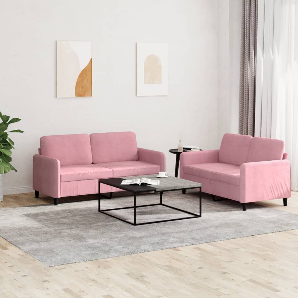 Ensemble de canapés 2 pcs rose velours - COMFORTXL | Leroy Merlin
