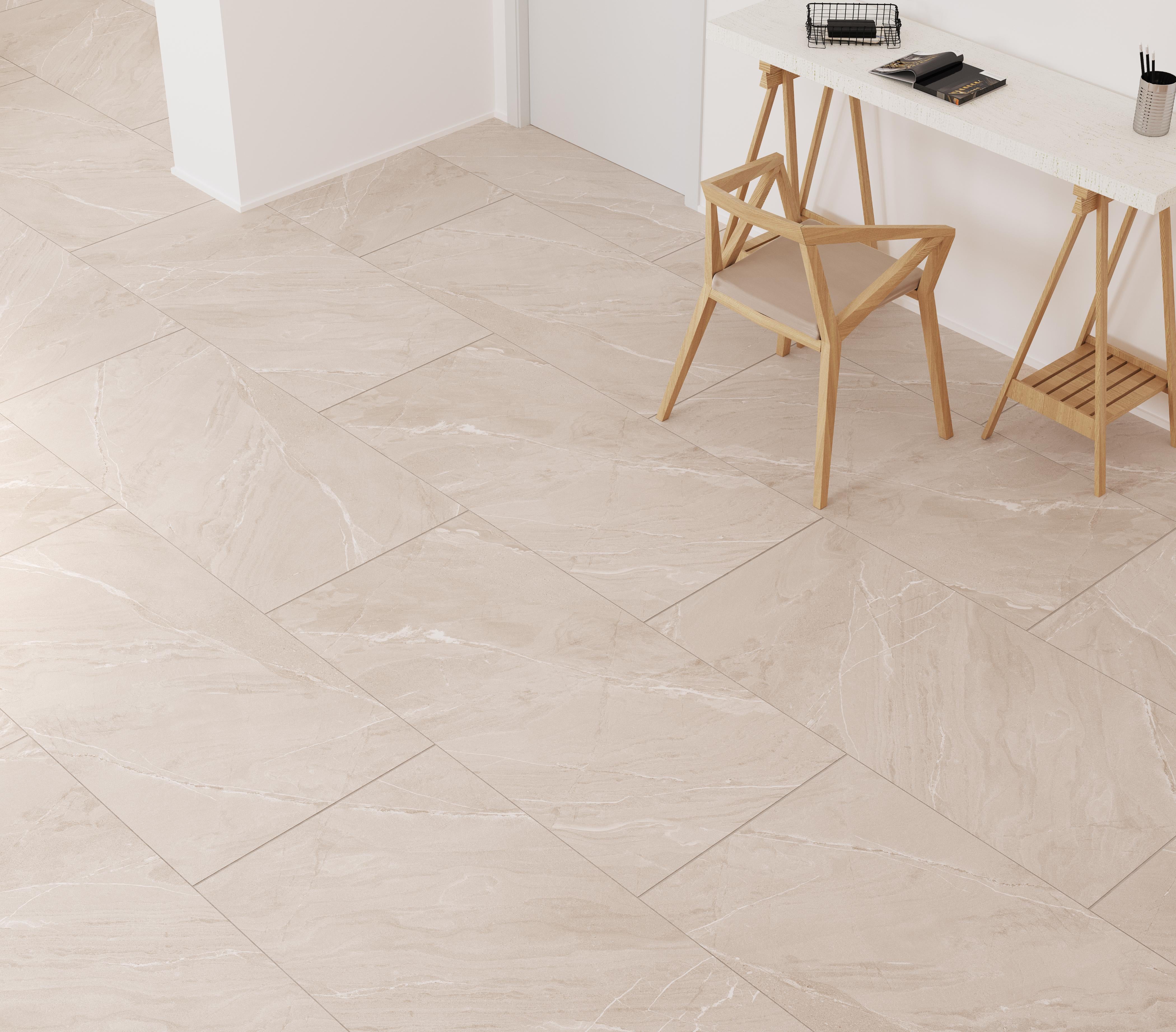 Carrelage sol / mur effet marbre beige LAGOM SAND l.60 x L.120 cm Mat ...