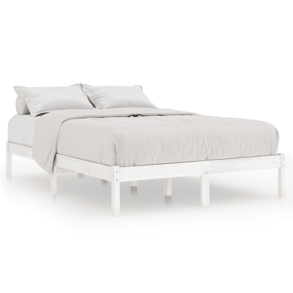 Lit double | Lit adulte | Cadre de lit Blanc Bois de pin massif 140x190 ...