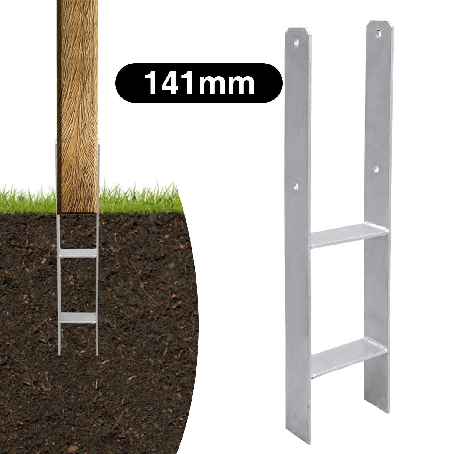4 pièces H Support de poteau H-ancre Ancre de poteau Pied de poteau ...