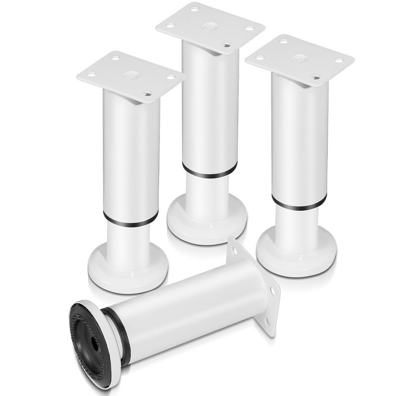 4X Pieds de meuble 18-30cm Extensible（Blanc） Pieds de socle Pied de ...