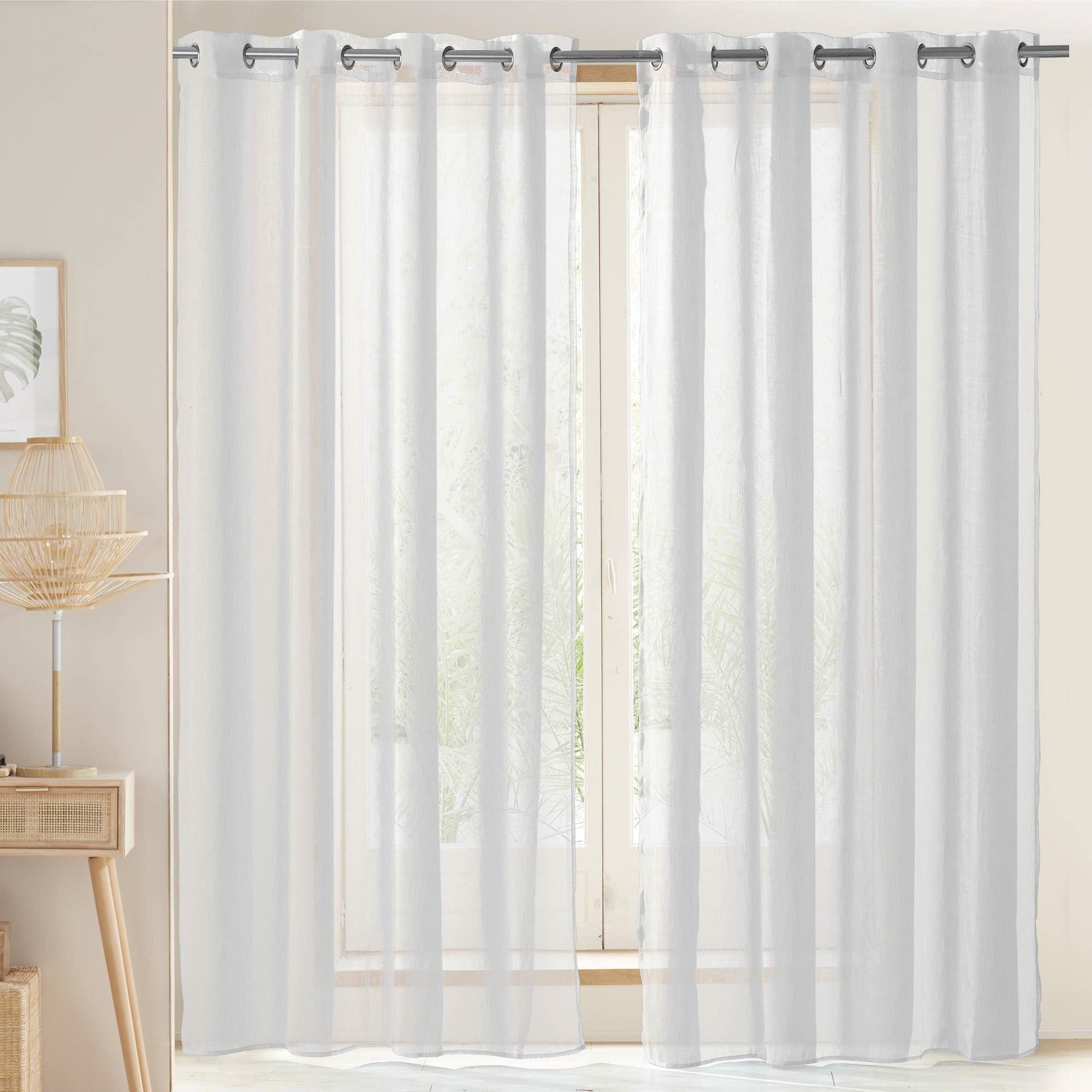 Voilage ENZO 140x180 blanc en polyester | Leroy Merlin