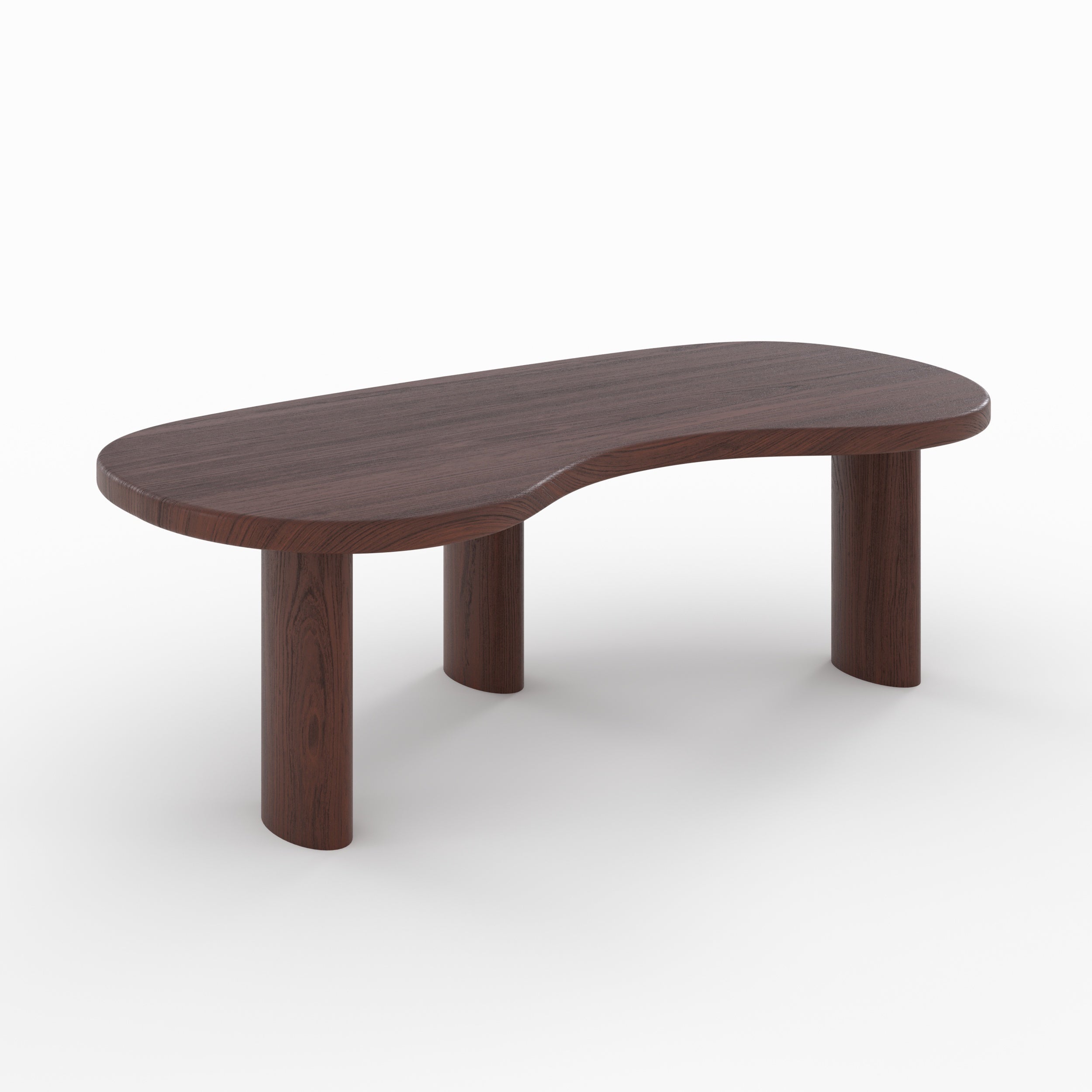 Mesa baja orgánica de madera maciza de mindi oscuro - Brandan | Leroy ...