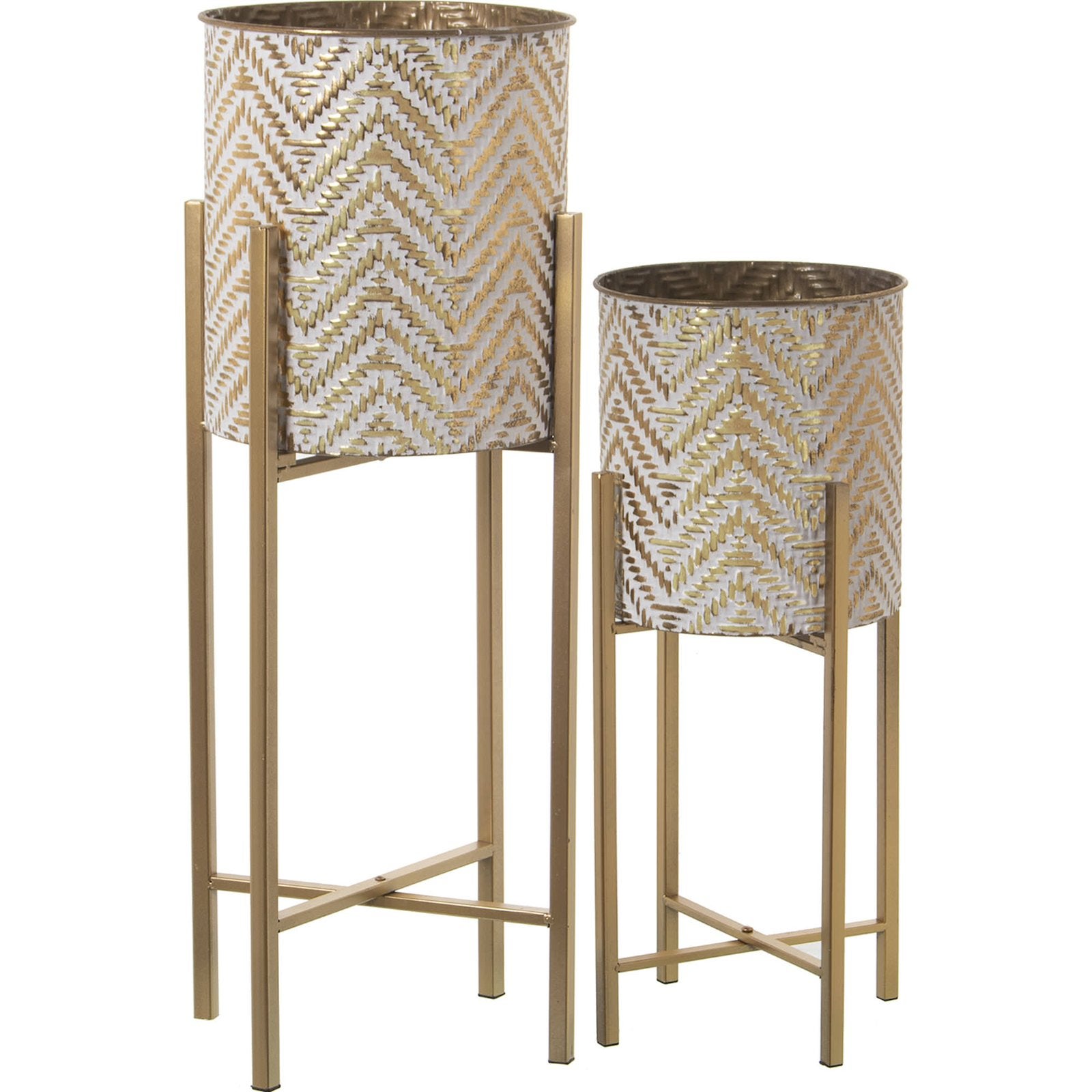 Cache-pot doré élégant pour intérieur chic 30 x 30 x 74 cm Or mat chic ...