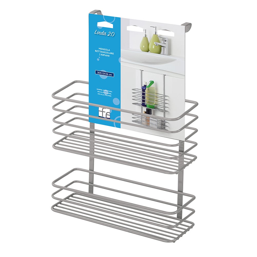 Tablette de douche rectangulaire gris argenté pour porte ou cabine de ...