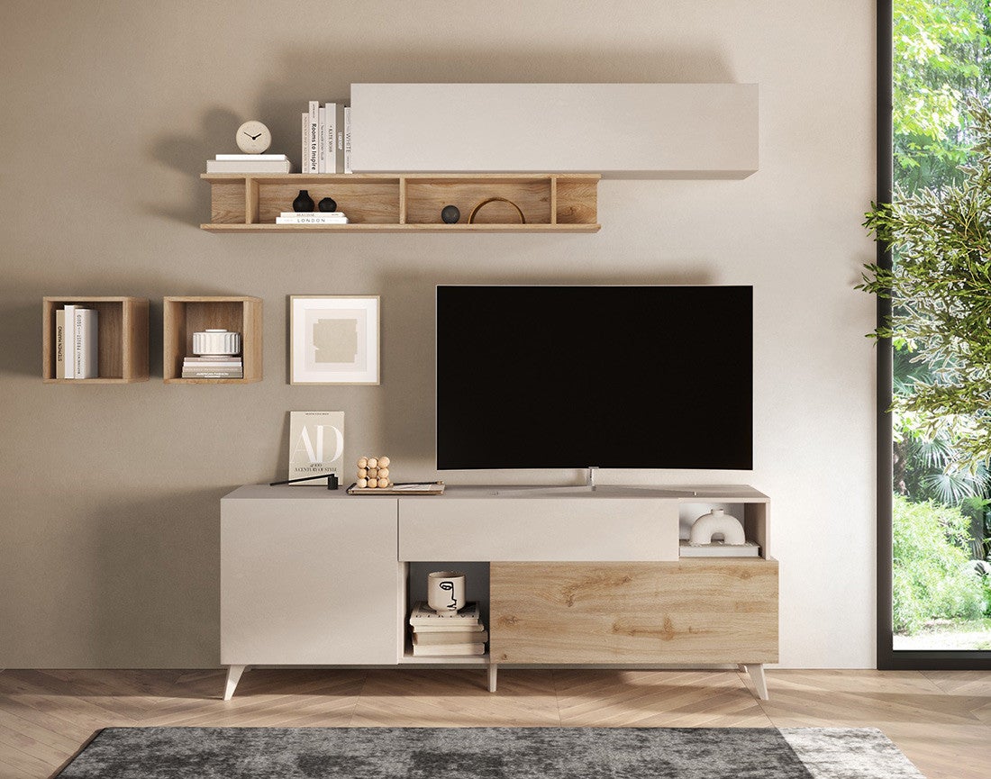 Estelle - meuble tv - 2 portes et 1 tiroir - 181 cm | Leroy Merlin