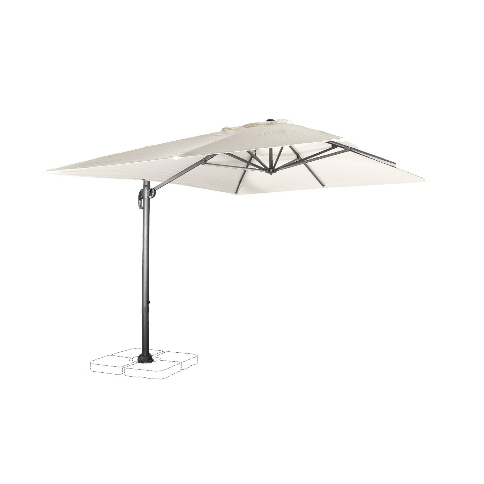 Parasol déporté rectangulaire 3x4m - Wimereux - Ecru - Parasol excentré ...