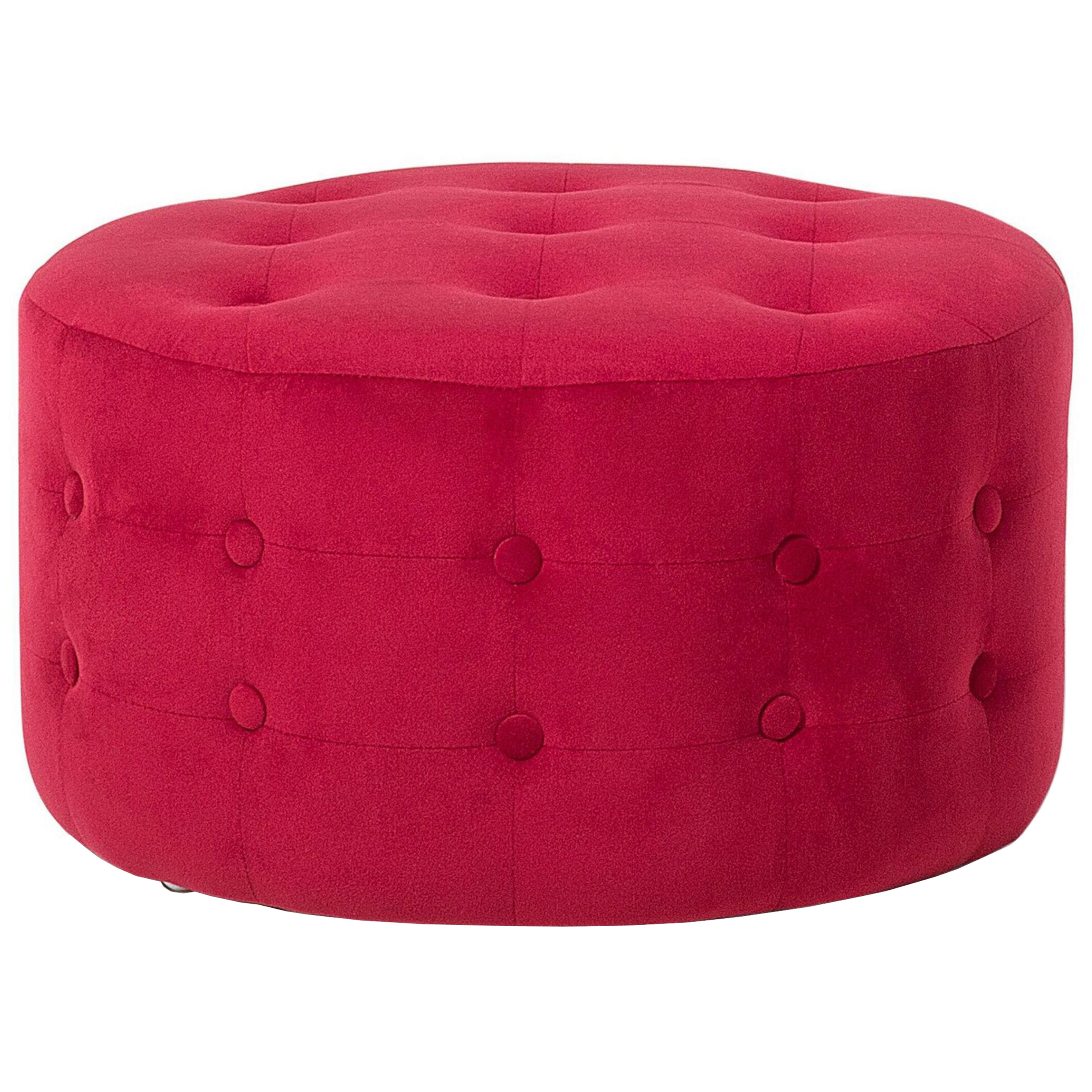 Pouf TAMPA Velours Rose fushia | Leroy Merlin