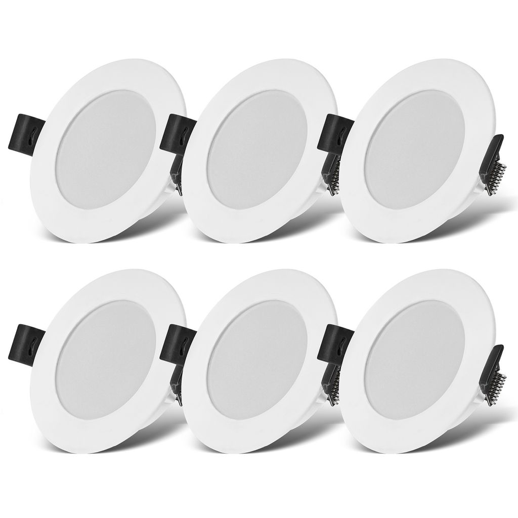 B.K.Licht set de 6 spots encastrés LED 230V salle de bain protection éclaboussures IP44 lumière ...