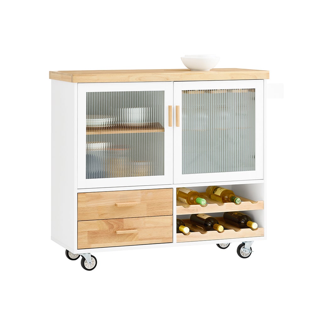 SoBuy Carro de Cocina con Soporte para Copas de Vino y Botellas ...