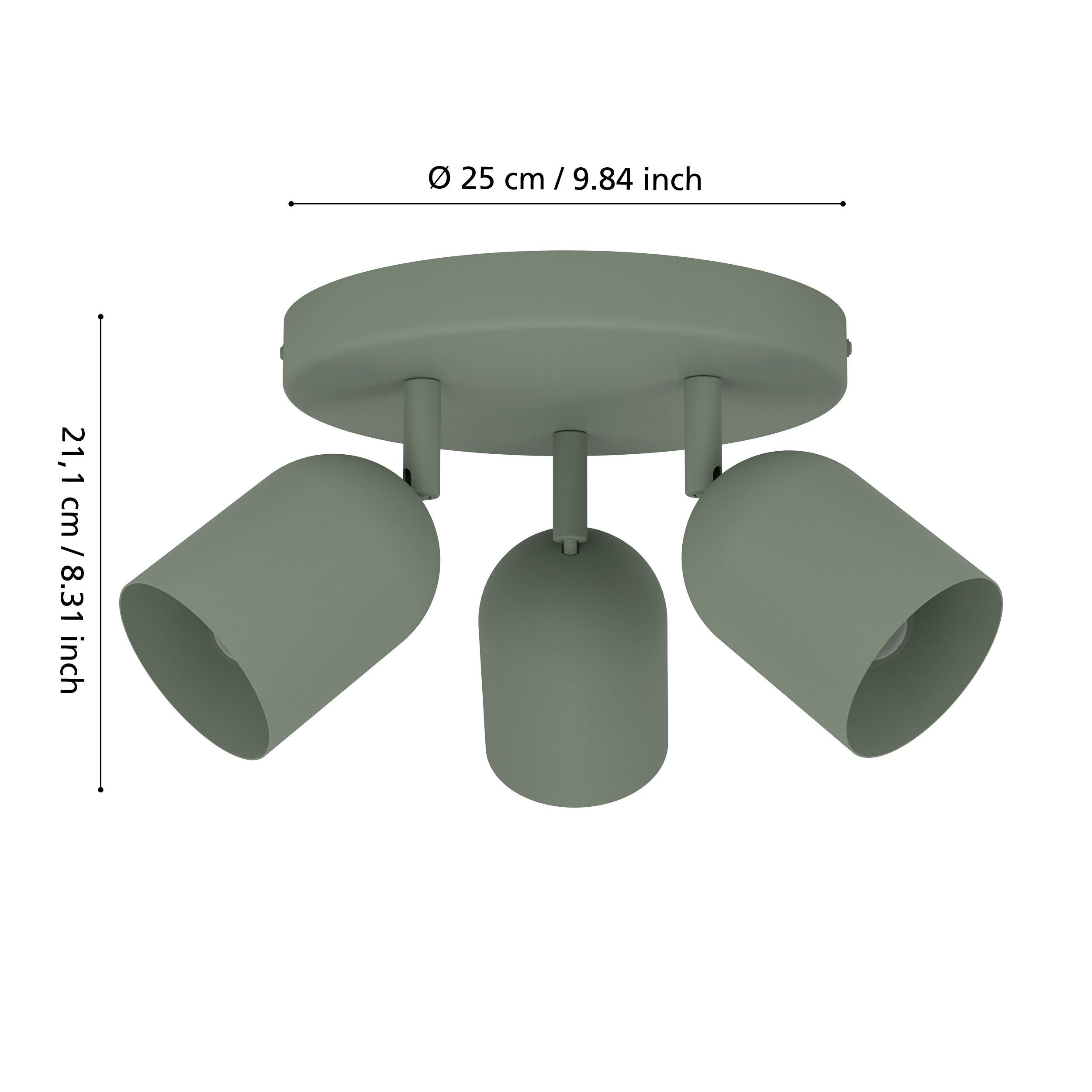 Foco Eglo Tilston E14 Ø25cm Verde, Acero, IP20, Diseño | Leroy Merlin