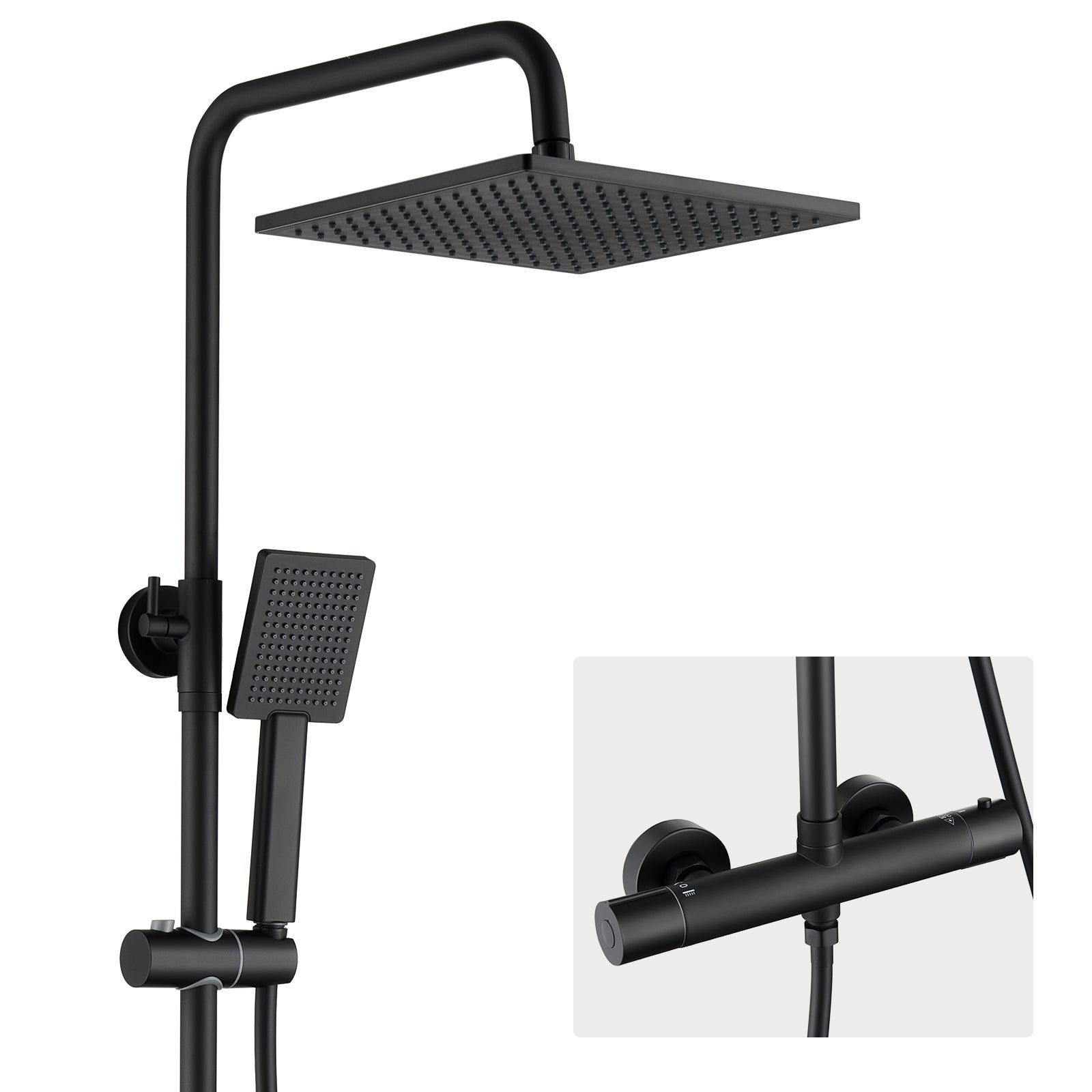 Panel de ducha Auralum Max con mezclador termostático, ducha de lluvia ...