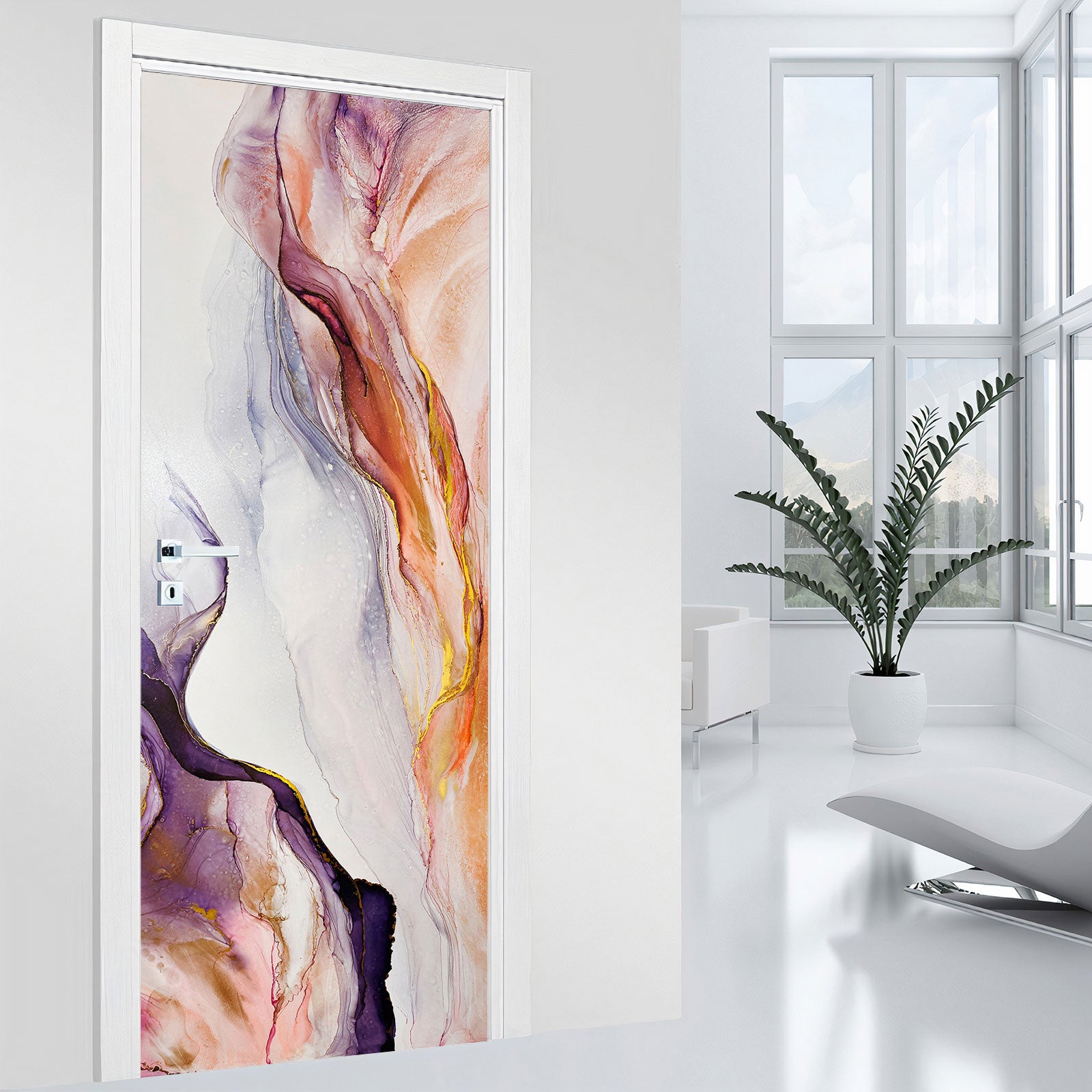 Vinilo Adhesivo para puerta - Abstracto - Adhesivo mate - Anchura 73 x ...