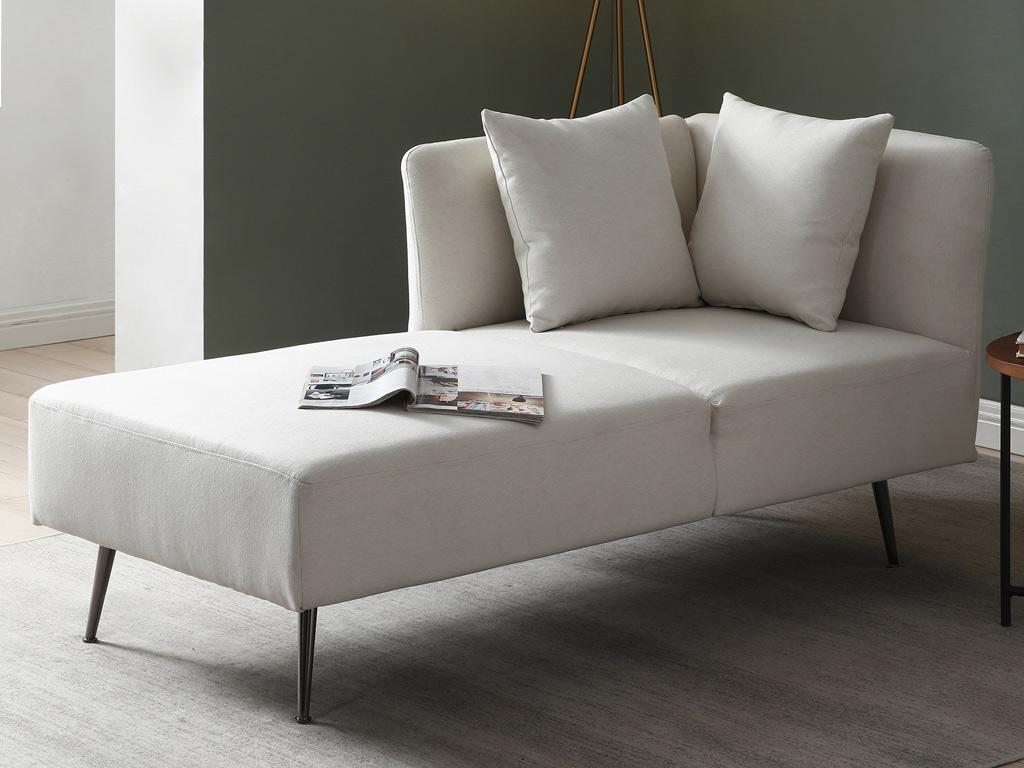 Méridienne gauche en tissu crème NAPASA | Leroy Merlin