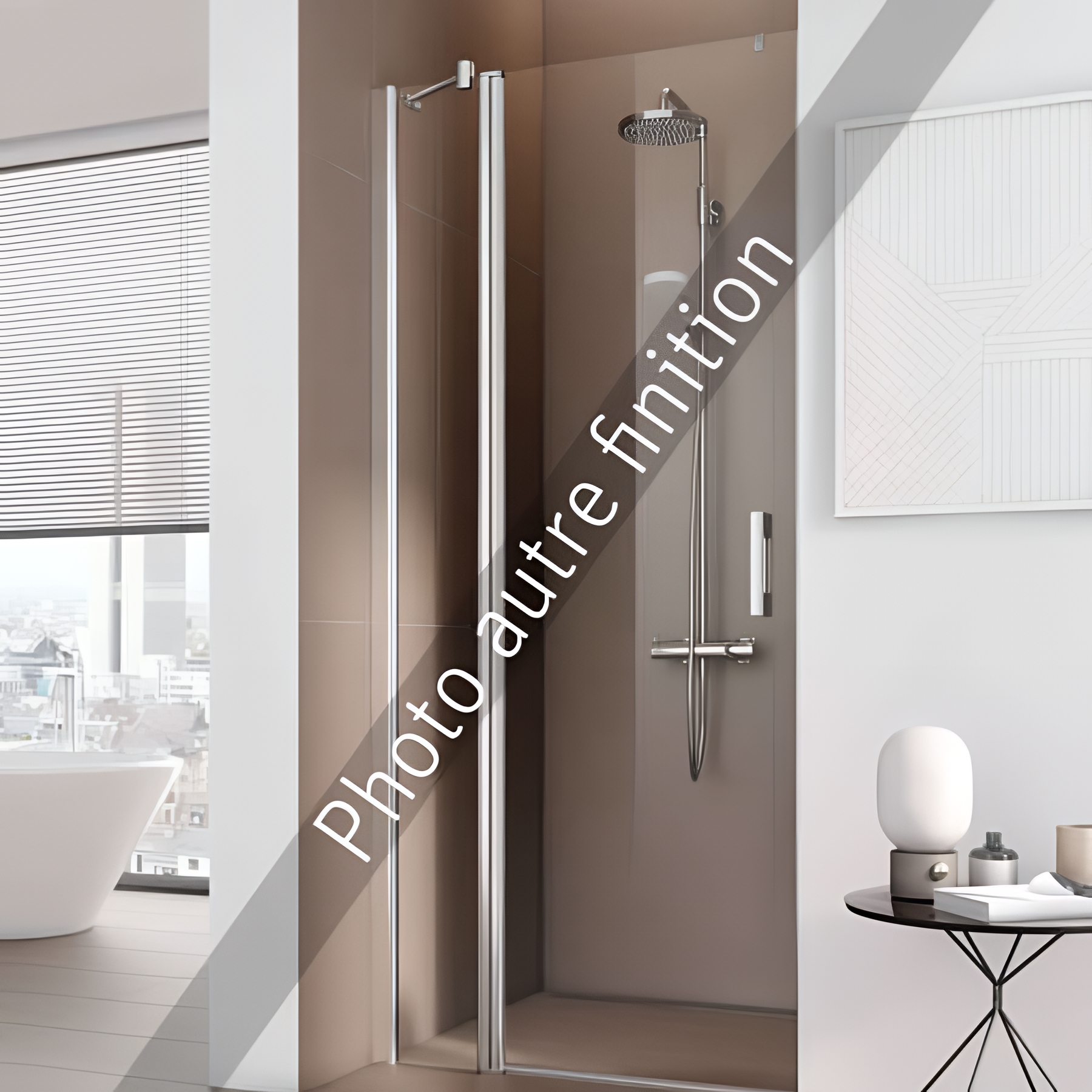 Paroi de douche pivotante largeur 120 cm hauteur 200 cm profilé argent ...