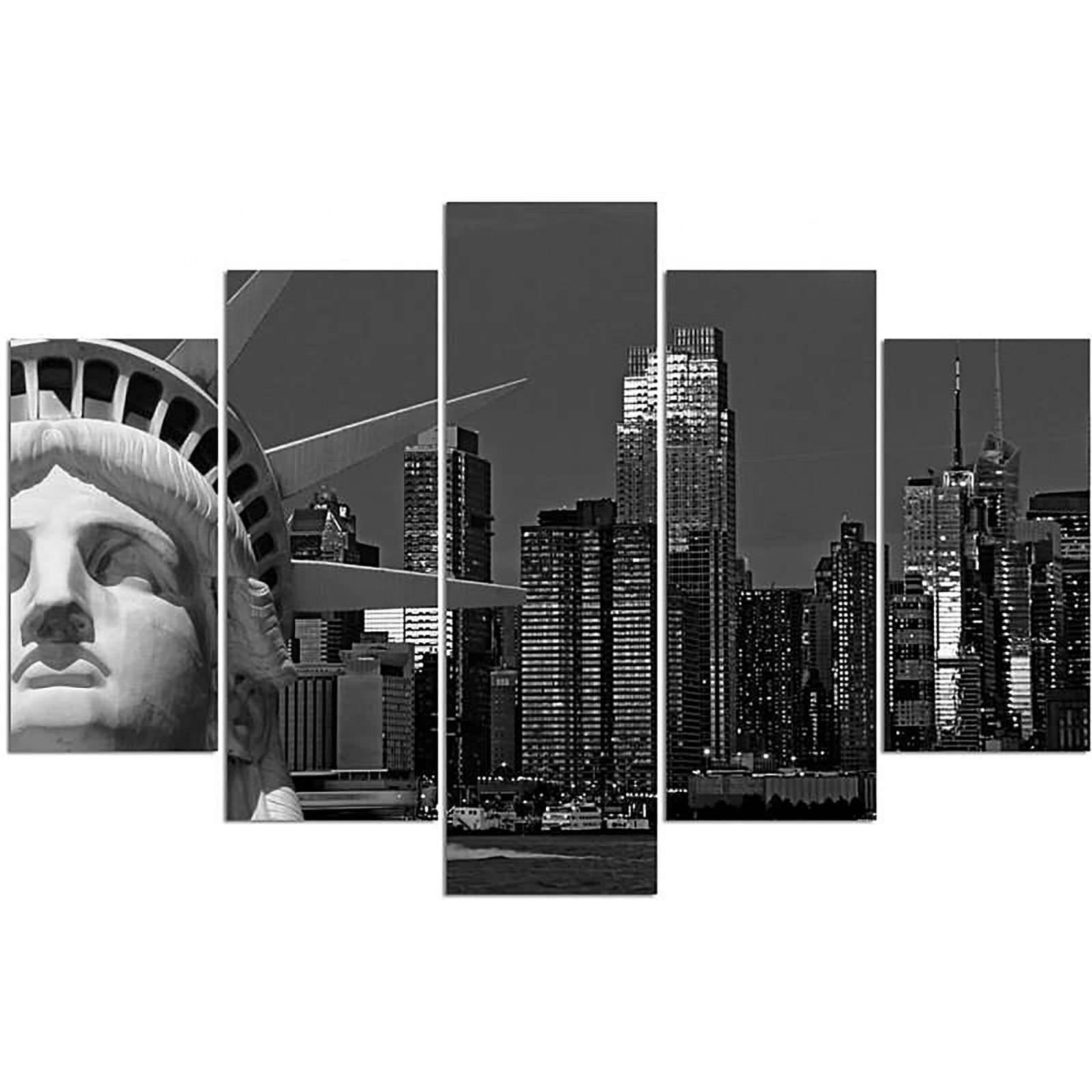 Tableau statue de la liberté avec vue sur la ville - 300 x 140 cm ...