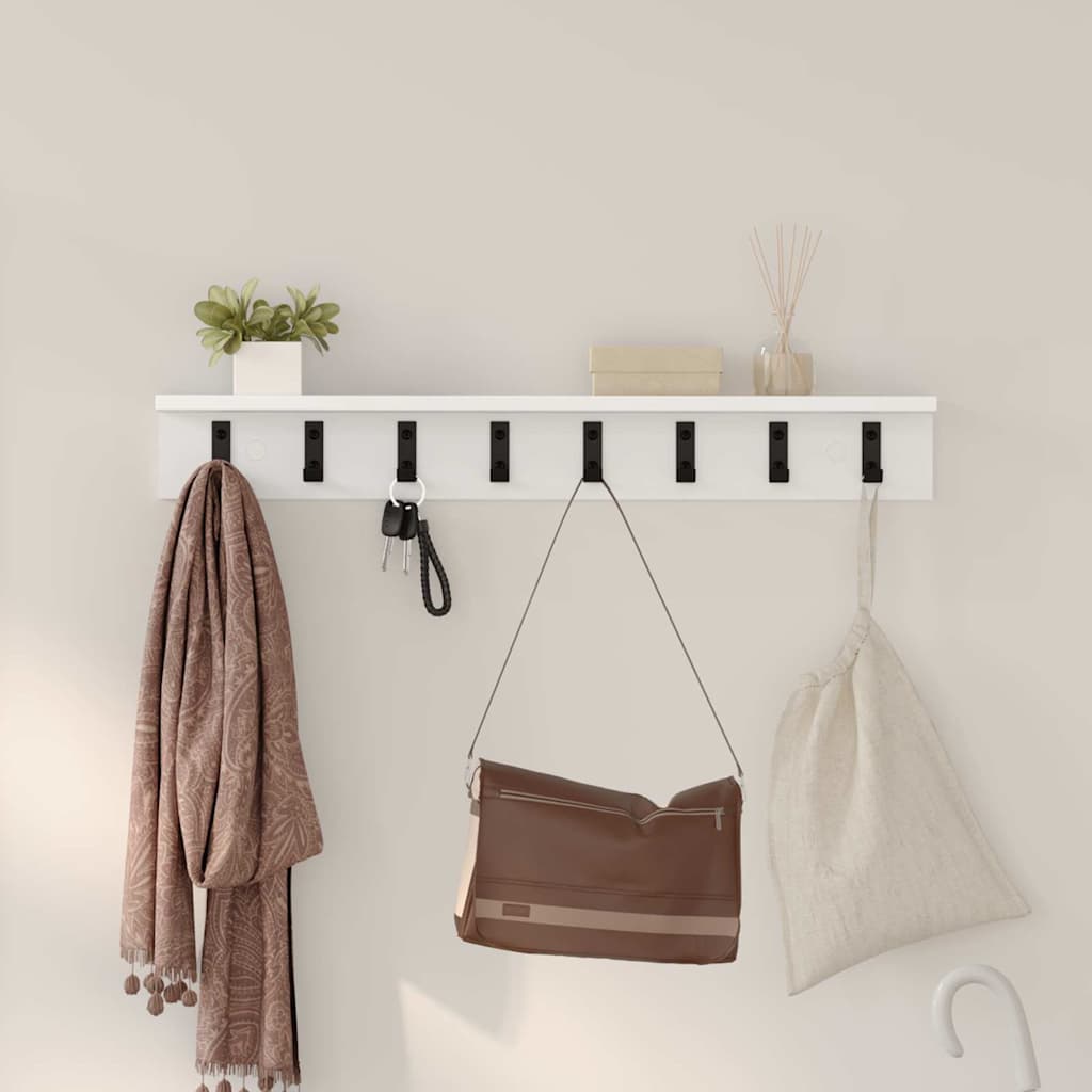 Perchero de pared, blanco, 80 x 10,5 x 10,5 cm, madera de ingeniería ...