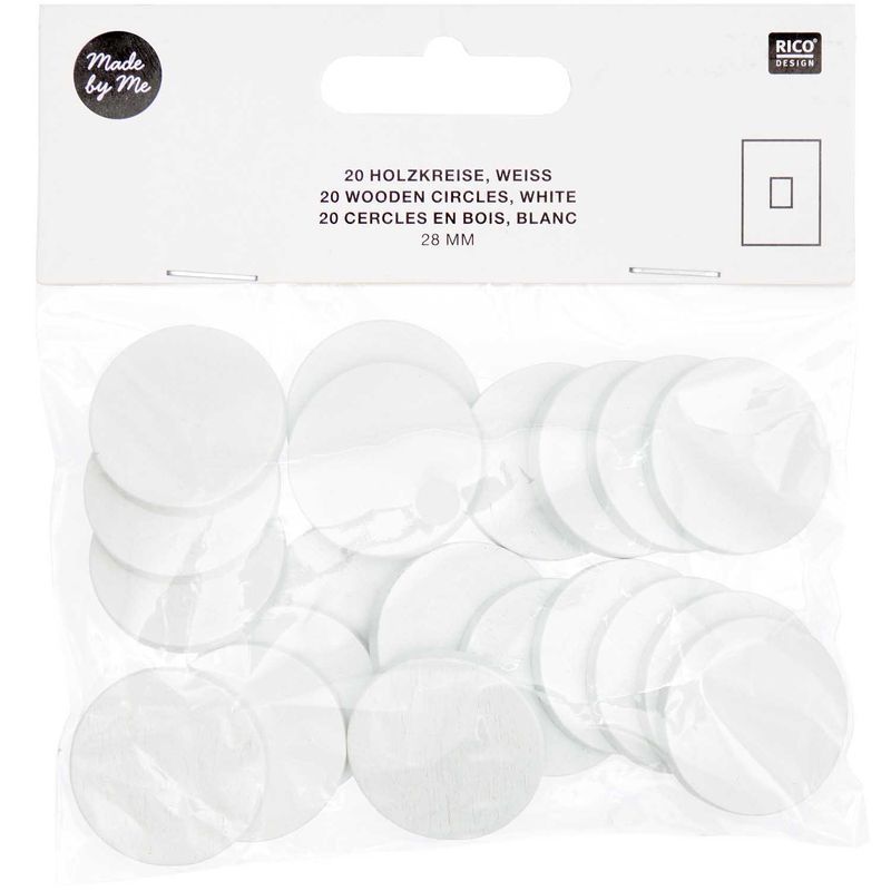 20 disques en bois blanc - petit 28 mm - Rico Design | Leroy Merlin