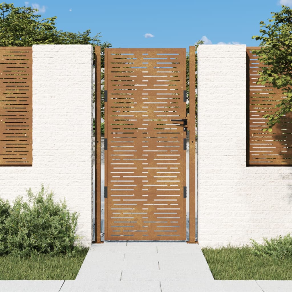 Puerta de jardín cuadrada de acero corten 105x180 cm diseño vidaXL ...