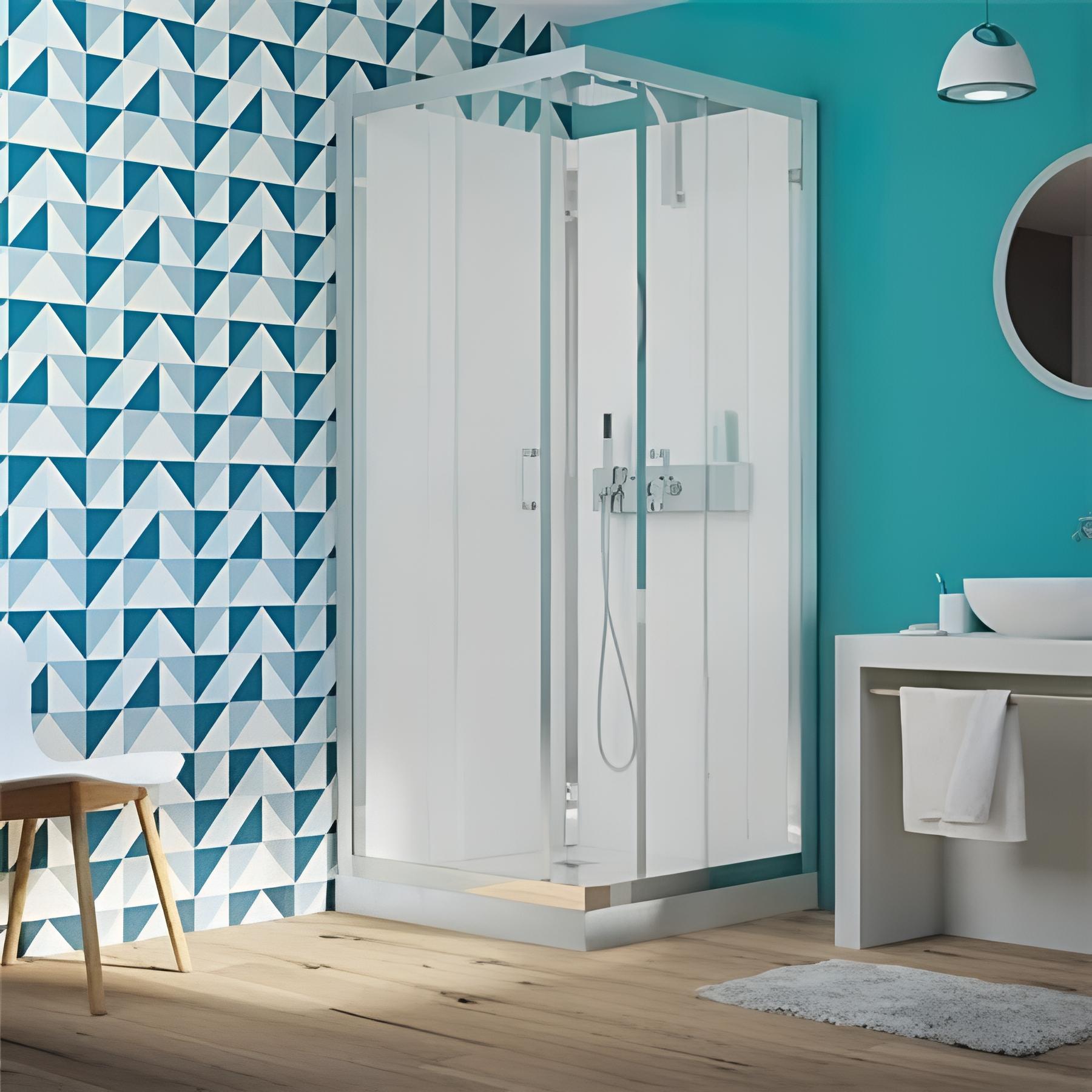 Cabine de douche d'angle KINEDO EDEN 90x90 hauteur du receveur de ...