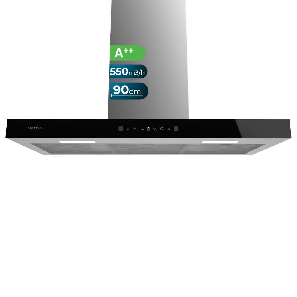 Cecotec Hotte Aspirante Flux TT 905500 Noir Verre A++. 90 cm, 70W ...